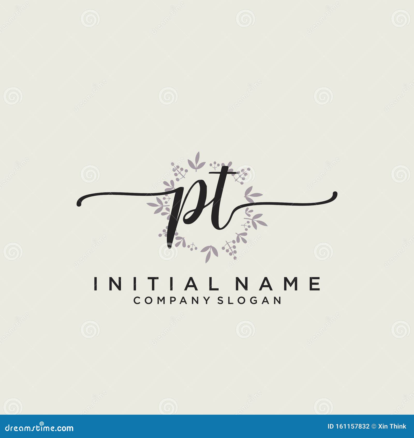 PT Letter Initial Beauty Monogram and Elegant Logo Design, Handwriting ...