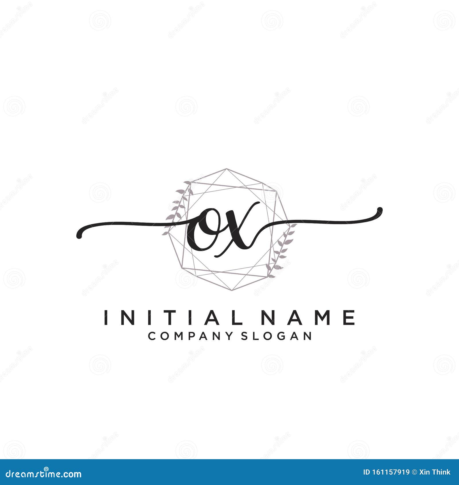 OX Letter Initial Beauty Monogram and Elegant Logo Design, Handwriting ...