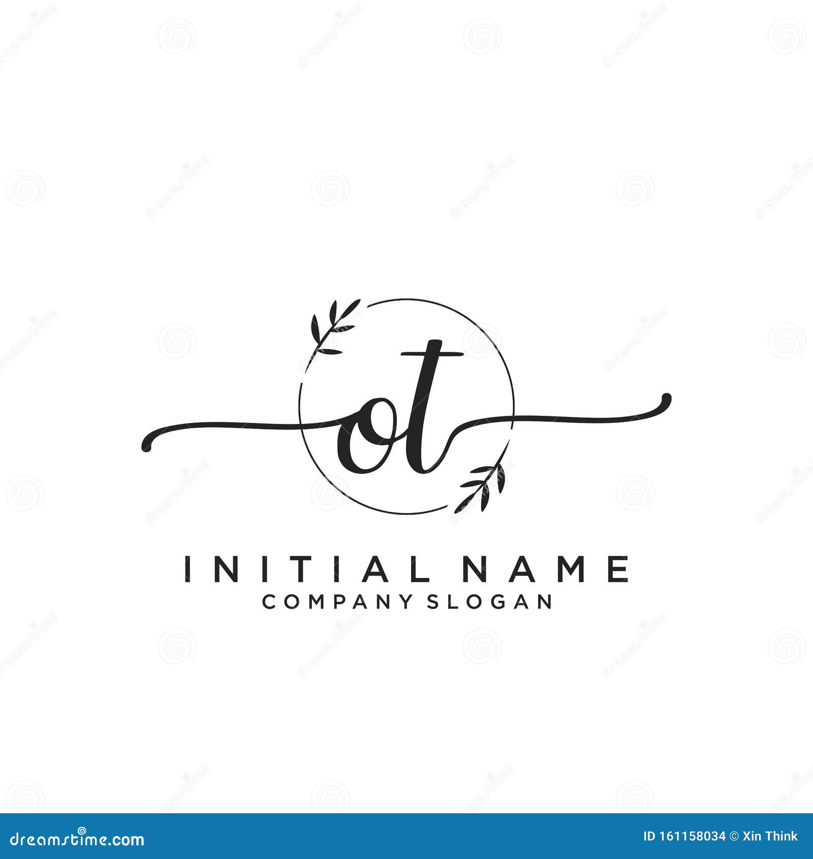 OT Letter Initial Beauty Monogram and Elegant Logo Design, Handwriting ...