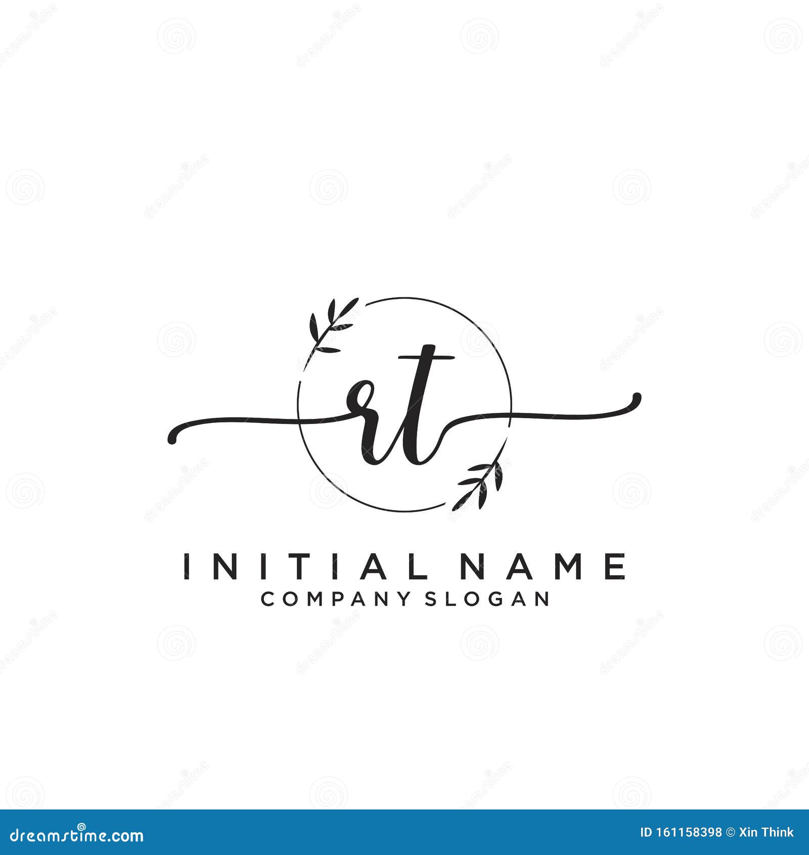 RT Letter Initial Beauty Monogram and Elegant Logo Design, Handwriting ...
