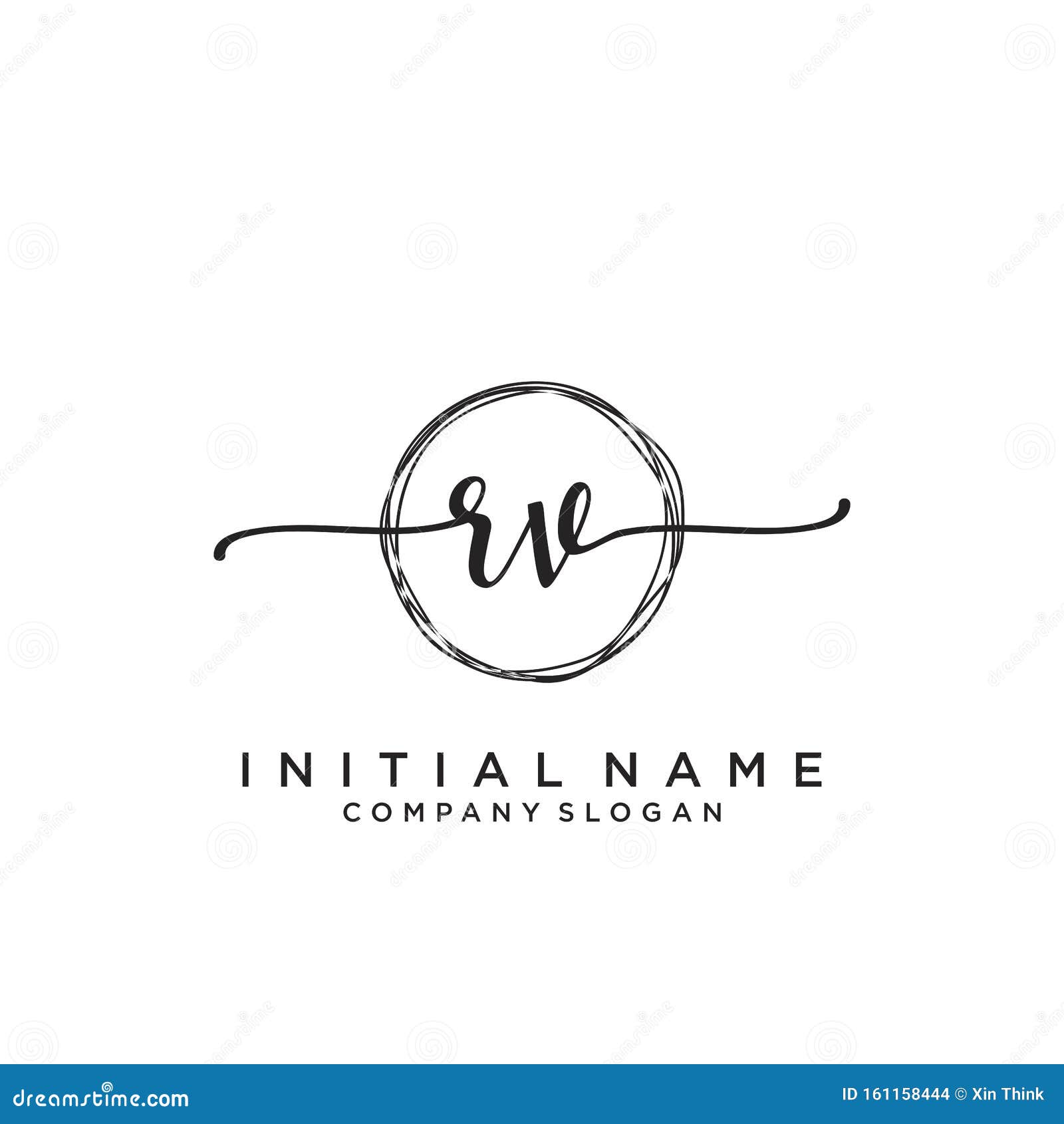 RV Letter Initial Beauty Monogram and Elegant Logo Design, Handwriting ...