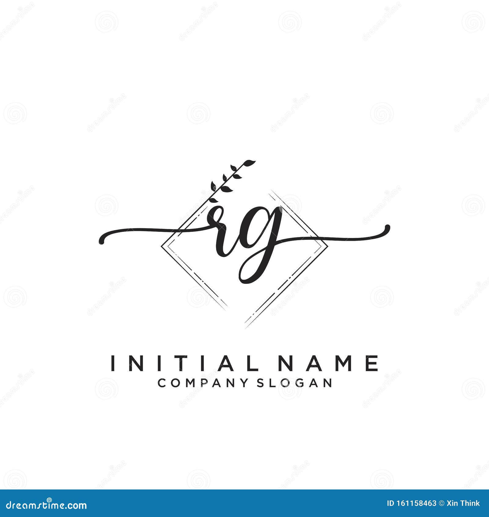 RG Letter Initial Beauty Monogram and Elegant Logo Design, Handwriting ...