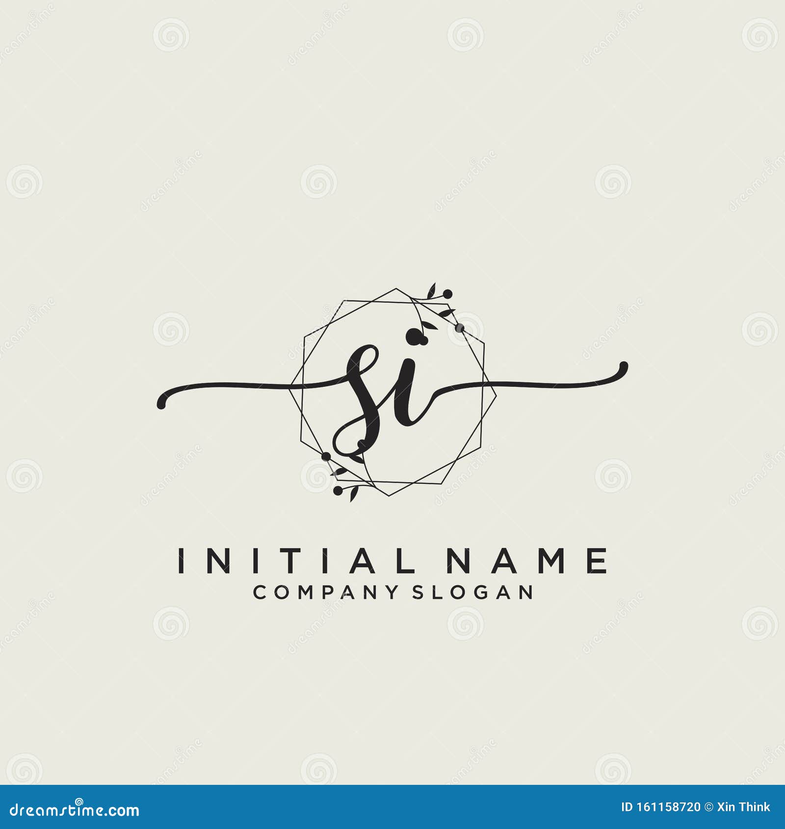 SI Letter Initial Beauty Monogram and Elegant Logo Design, Handwriting ...