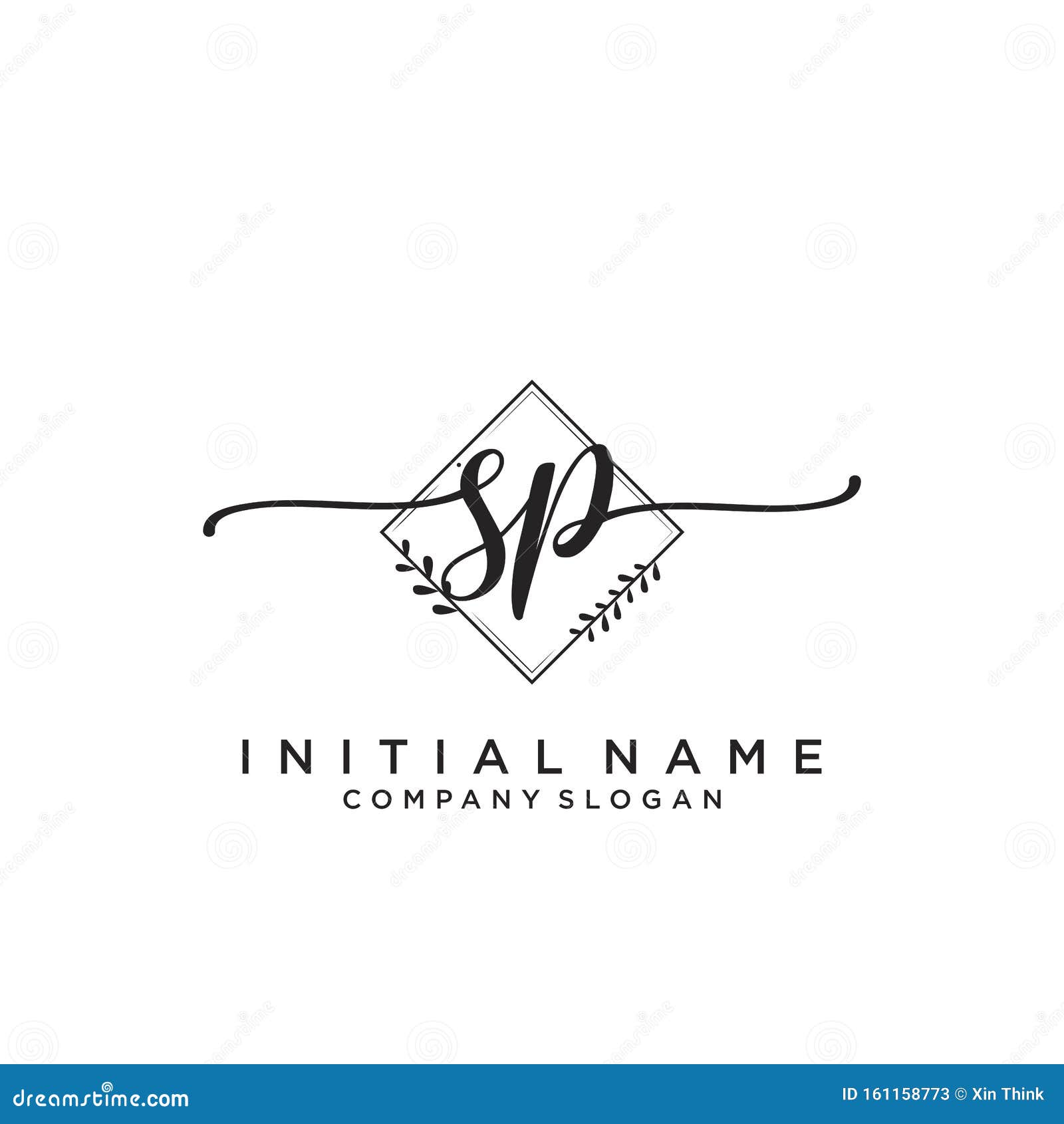 SP Letter Initial Beauty Monogram and Elegant Logo Design, Handwriting ...