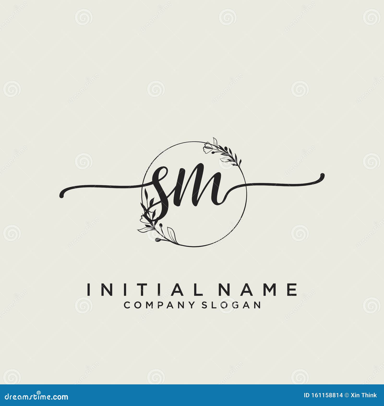 SM Letter Initial Beauty Monogram and Elegant Logo Design, Handwriting ...