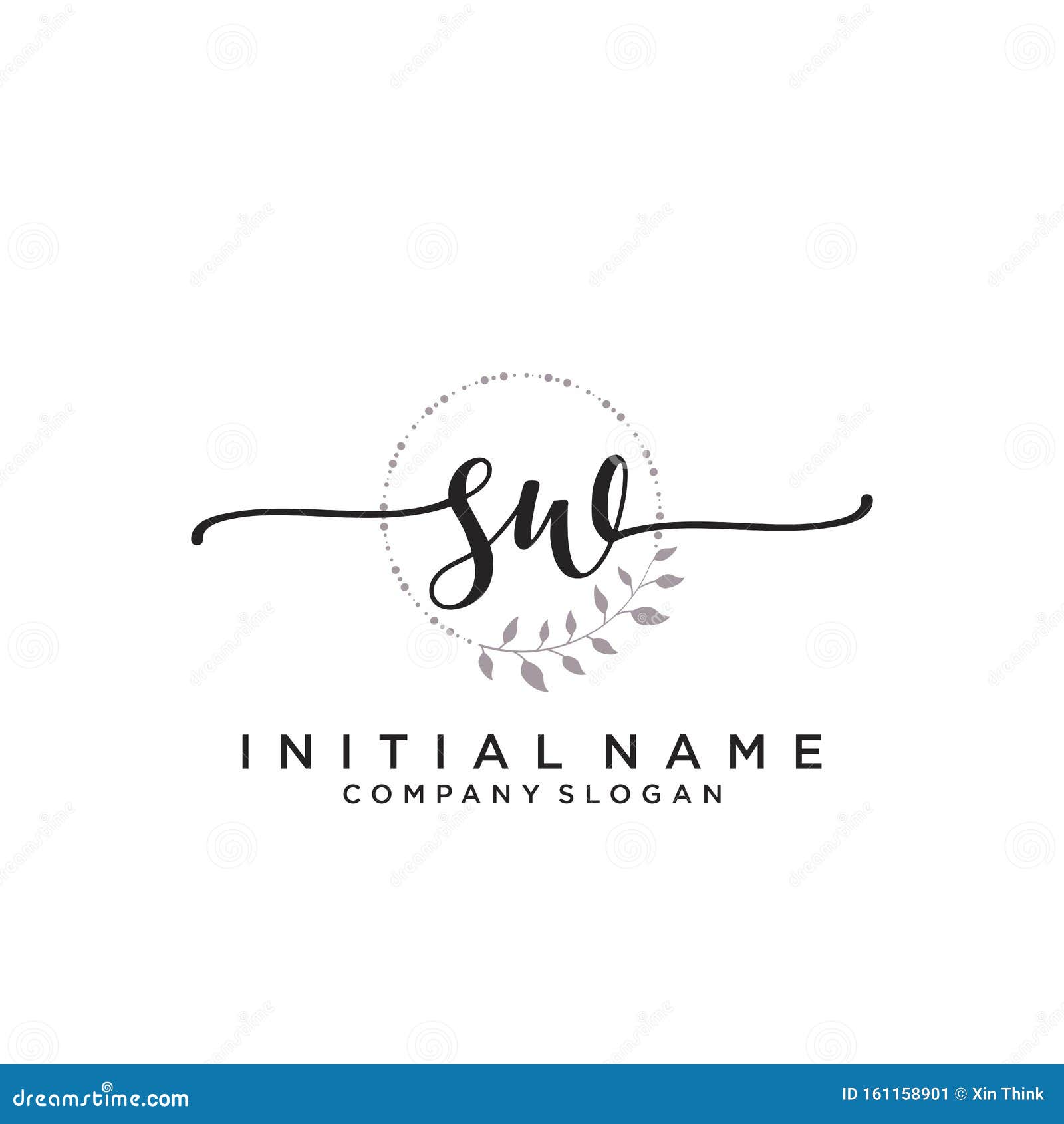 SW Letter Initial Beauty Monogram and Elegant Logo Design, Handwriting ...