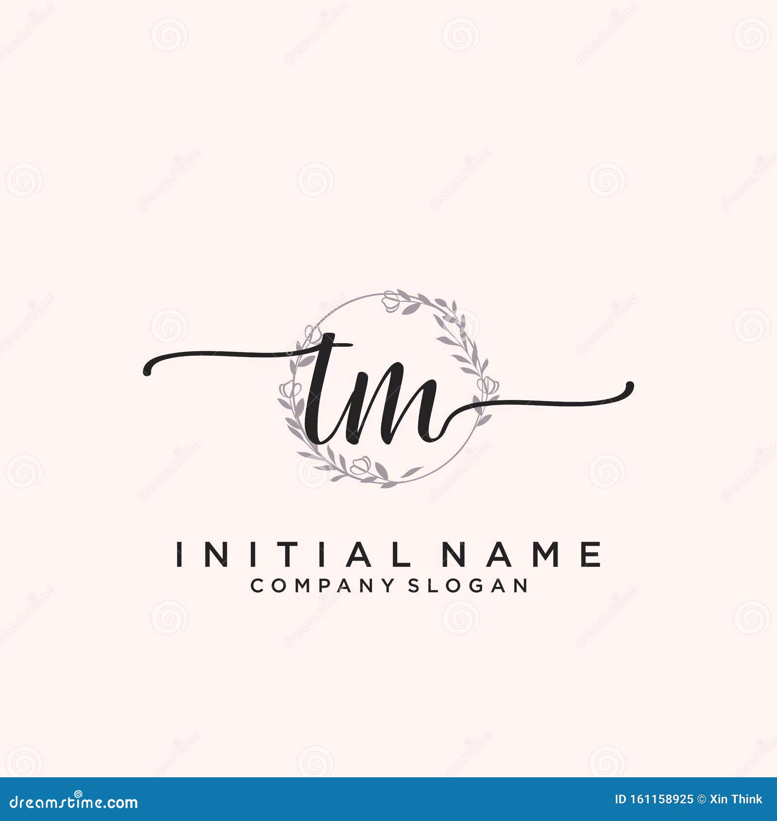 TM Letter Initial Beauty Monogram and Elegant Logo Design, Handwriting ...