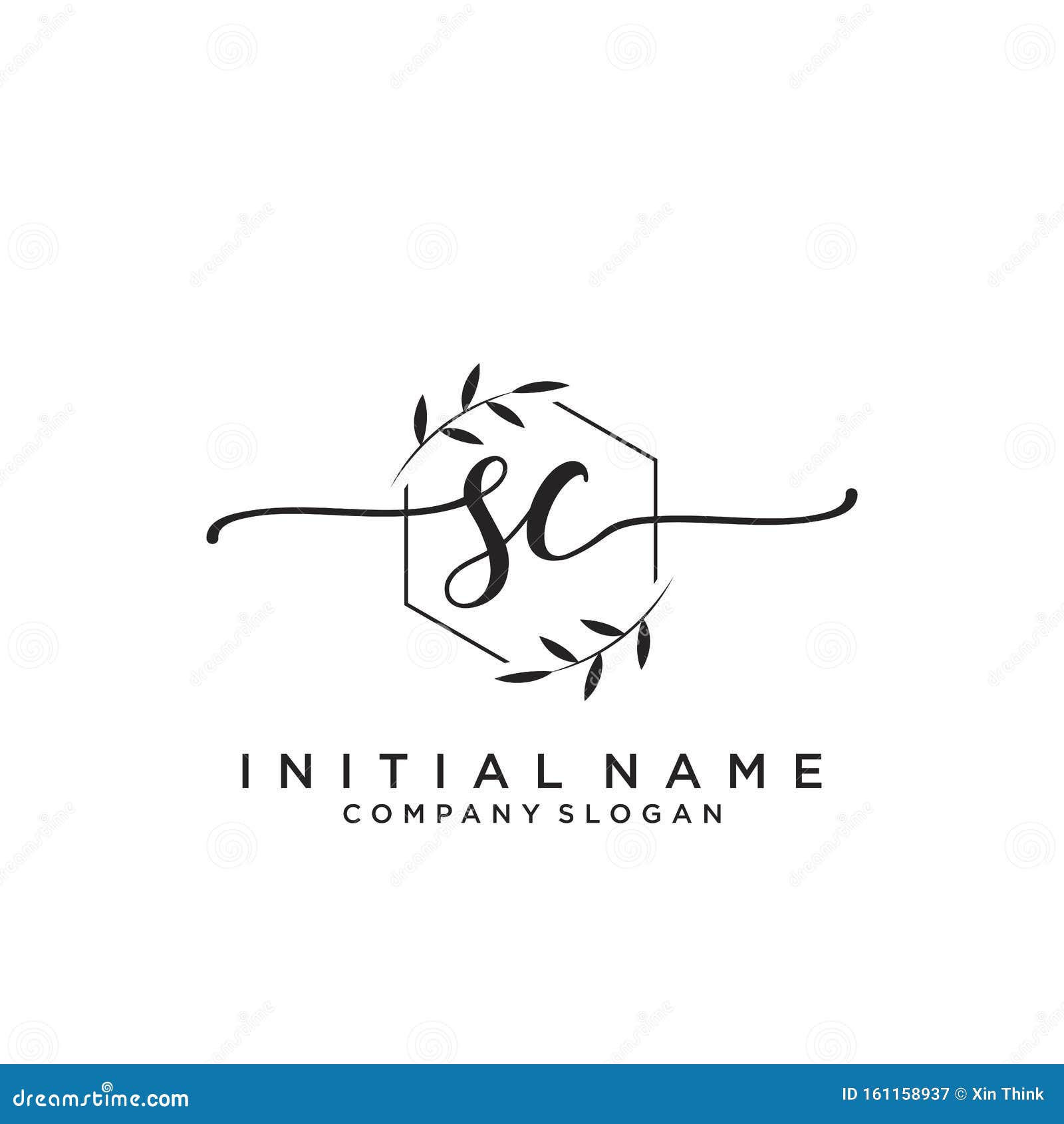 SC Letter Initial Beauty Monogram and Elegant Logo Design, Handwriting ...
