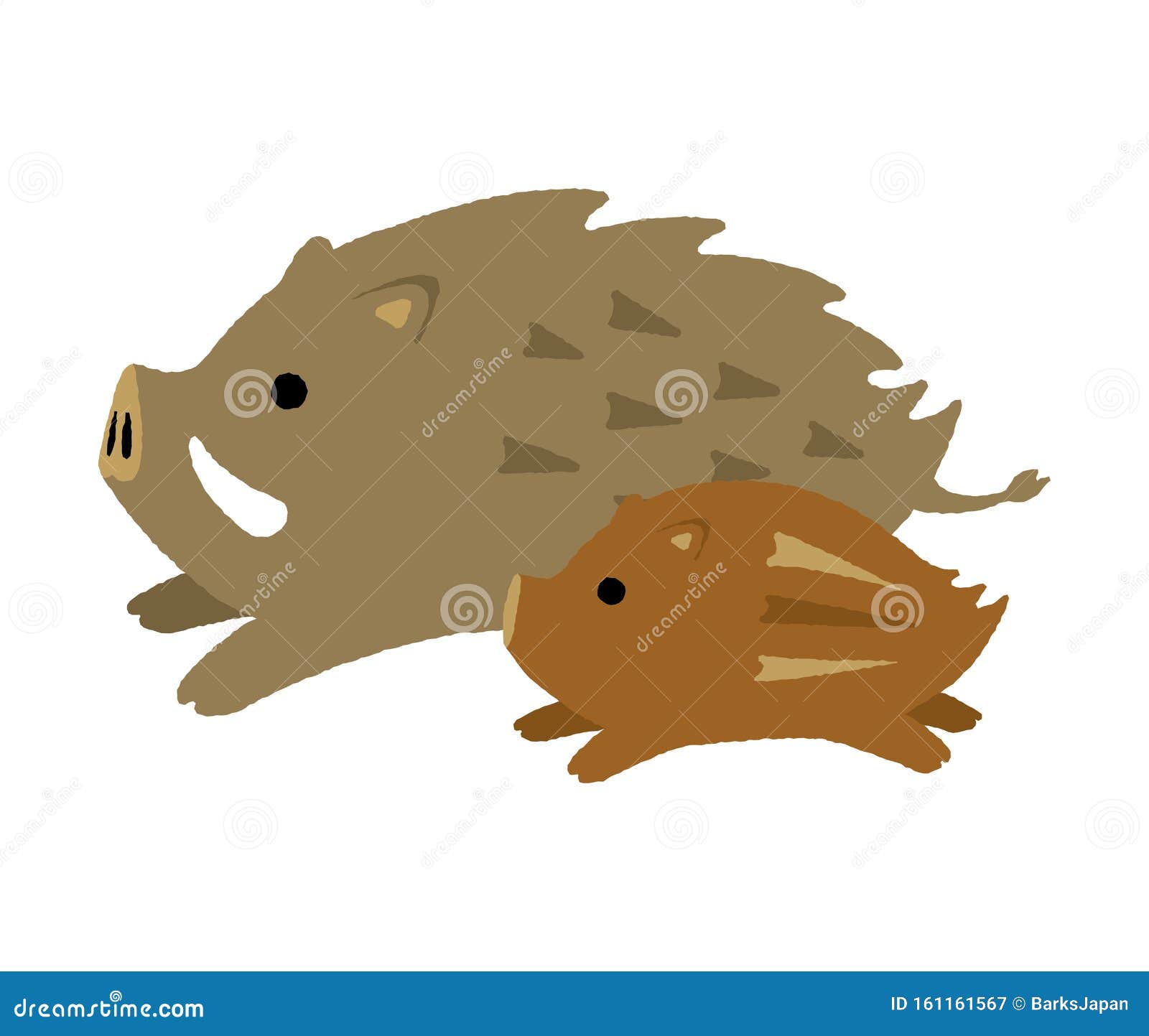 Cartoon Running Wild Boar Illustration Stock Vector - Illustration of ...