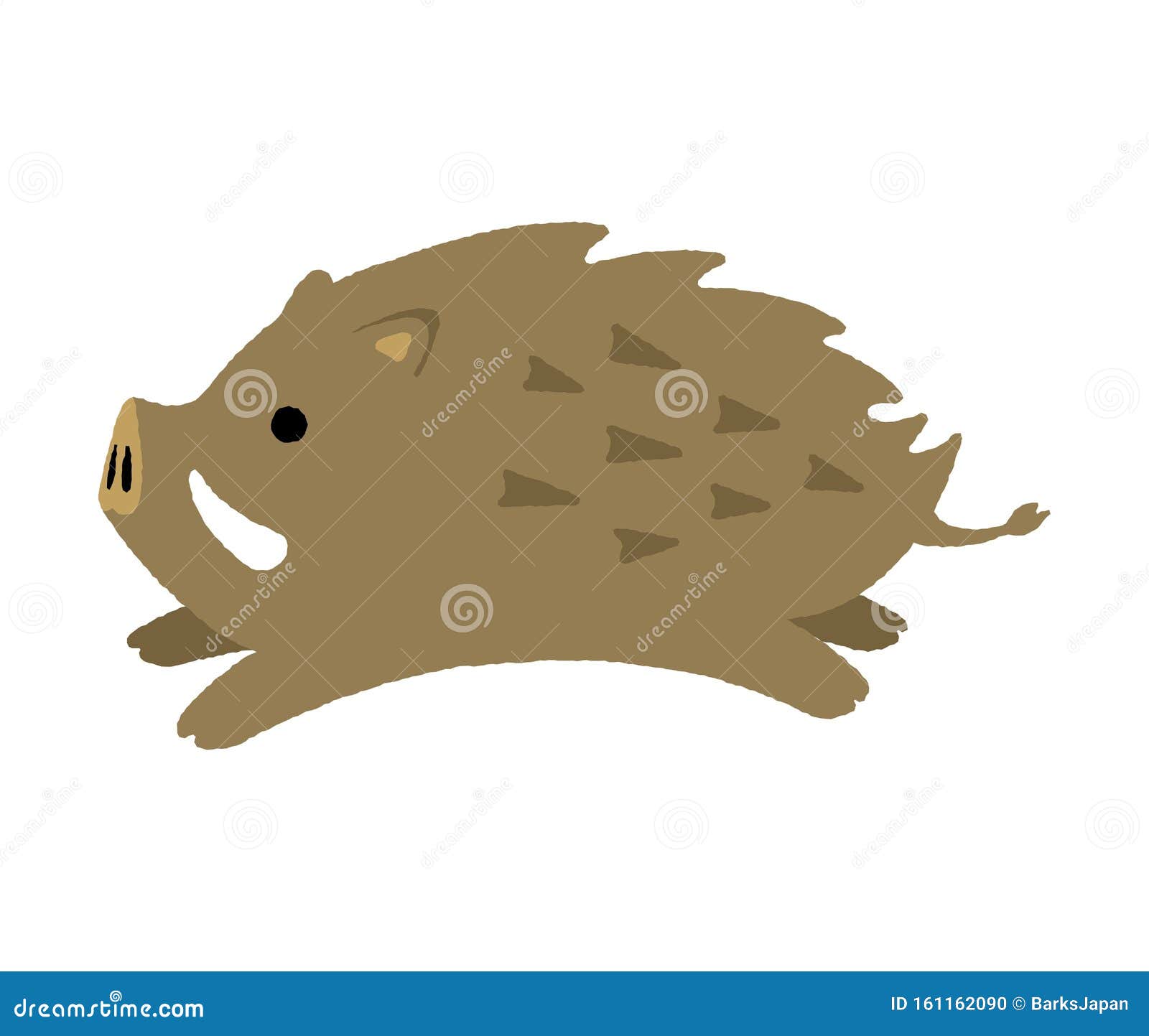 Running Wild Boar. Black And White Vector Illustration Of A Stylized ...