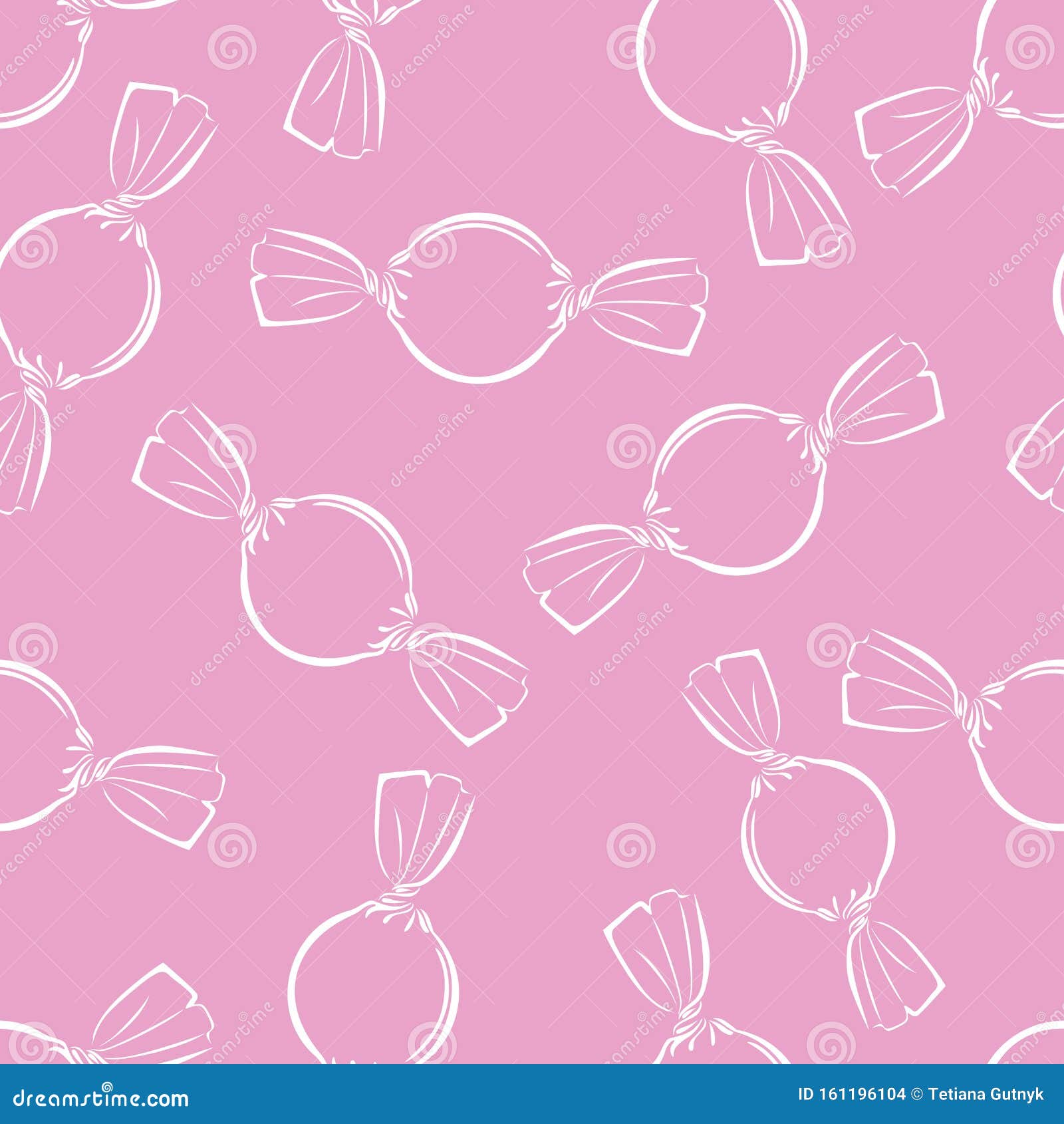 Candies Seamless Pattern On Pink Background. V Stock Vector ...