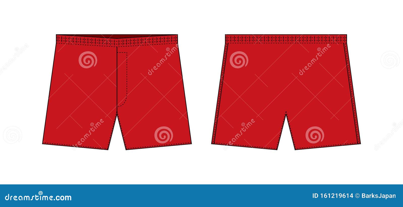Men`s Boxers , Boxer Shorts , Trunks Template Illustration / Red Stock ...
