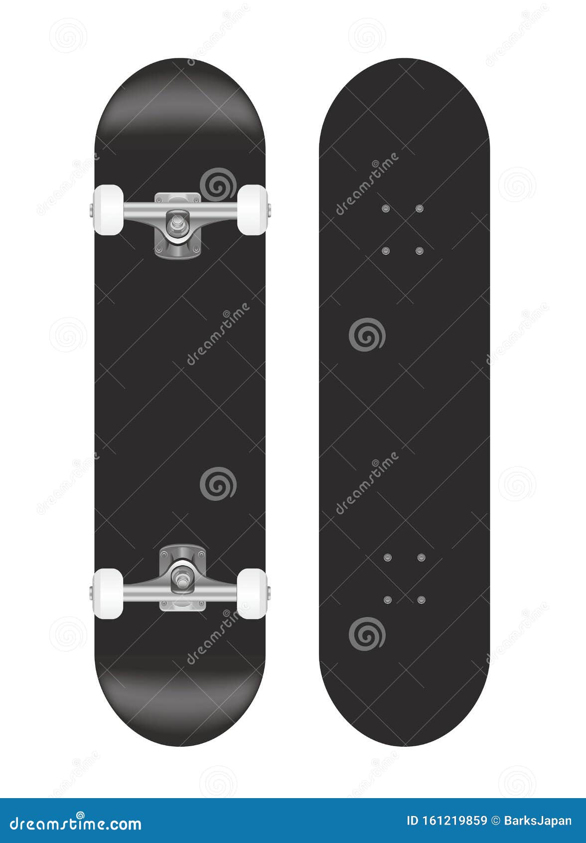 Skateboard Vector Template Illustration / Black Stock Vector ...