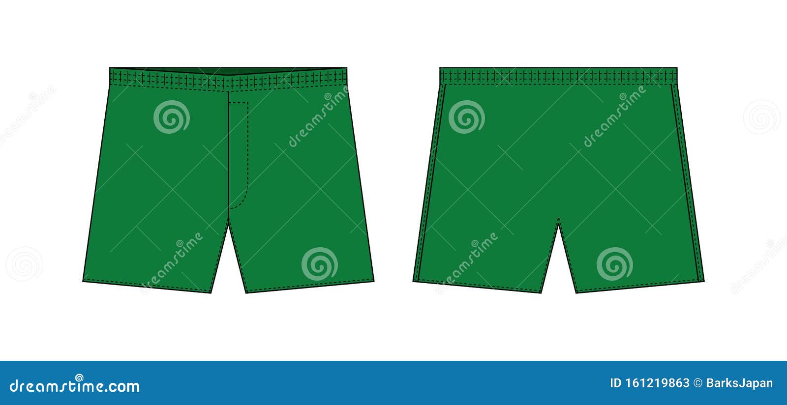 Men`s Boxers , Boxer Shorts , Trunks Template Illustration / Green ...