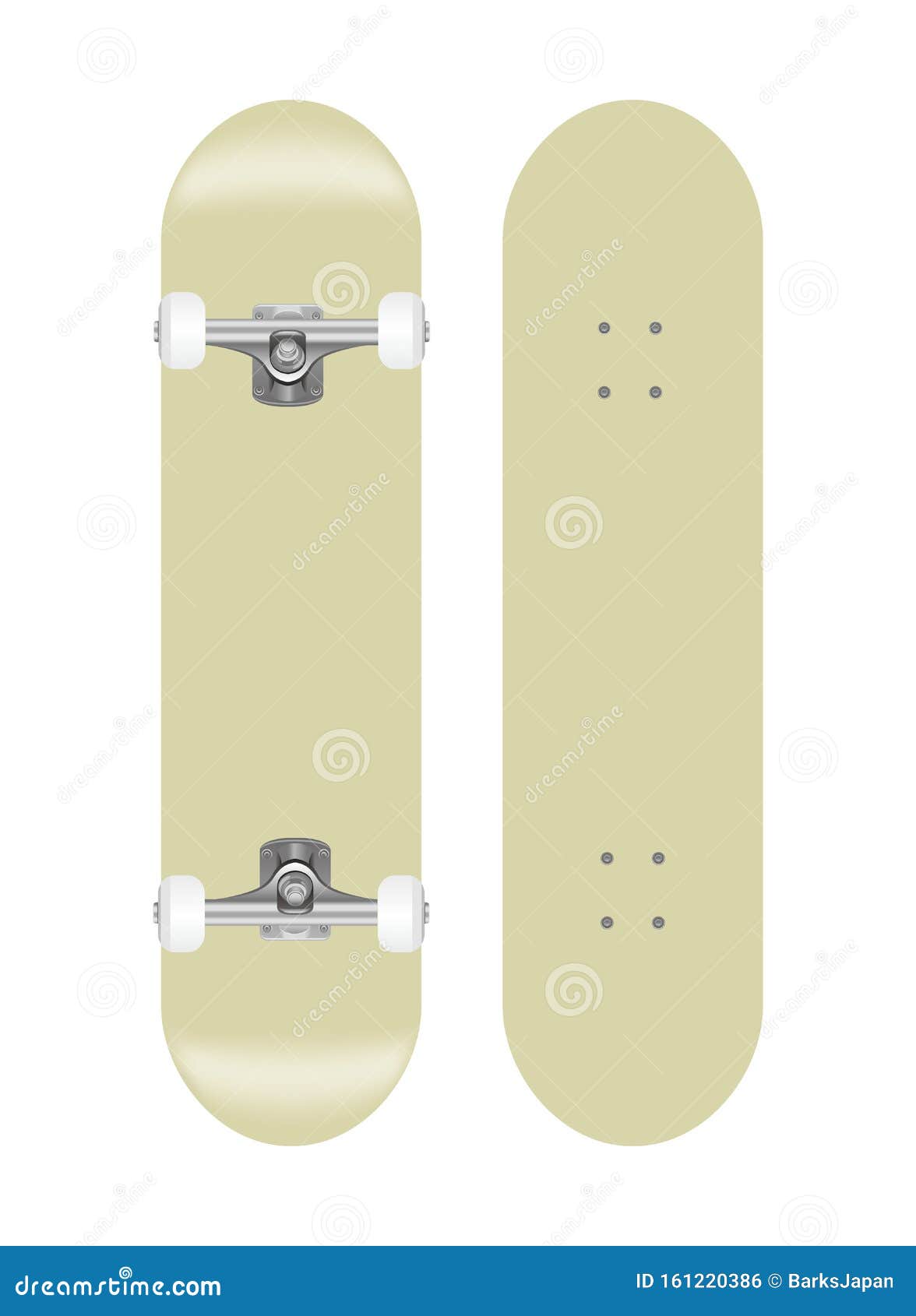 Skateboard Vector Template Illustration / White Stock Vector ...