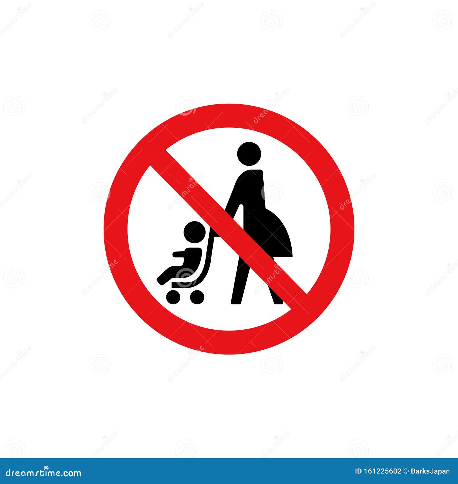 Prohibition Sign Icon / Do Not Use Prams, Stroller, Push Chair Stock ...