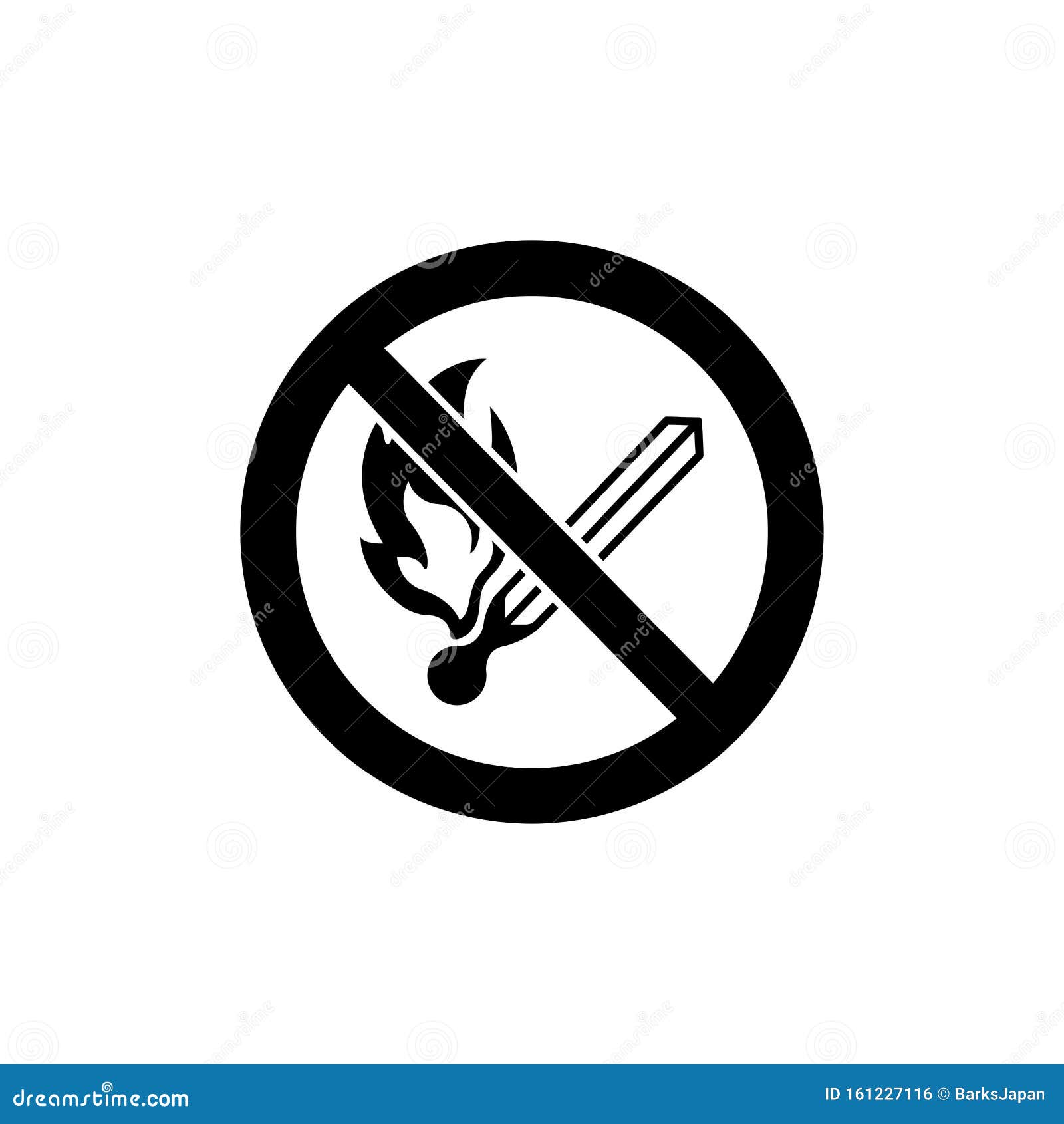 Prohibition Sign Icon / No Open Flame Stock Vector - Illustration of ...