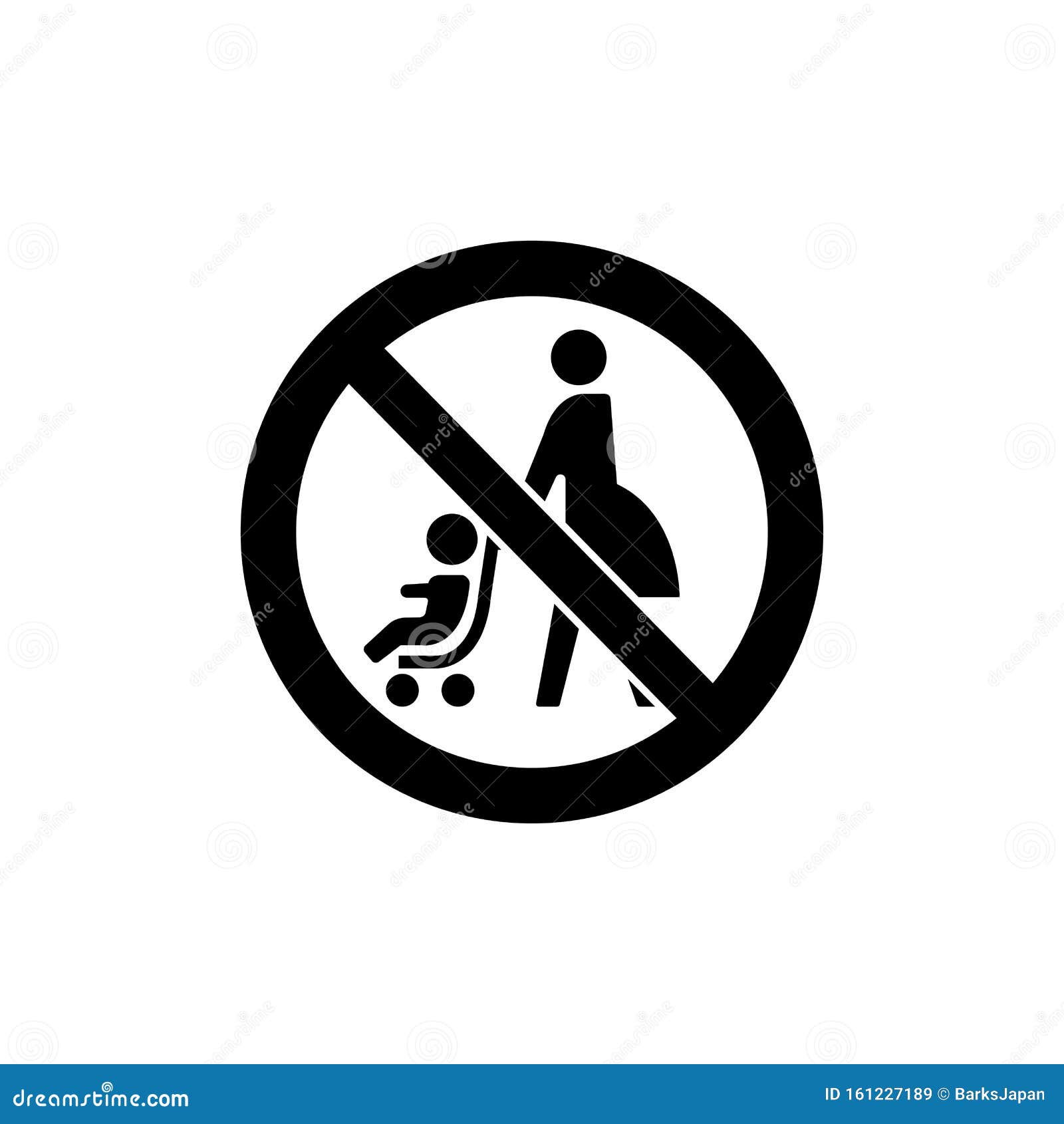 No Entry With Prams, Traffic Sign, Vector Icon | CartoonDealer.com ...