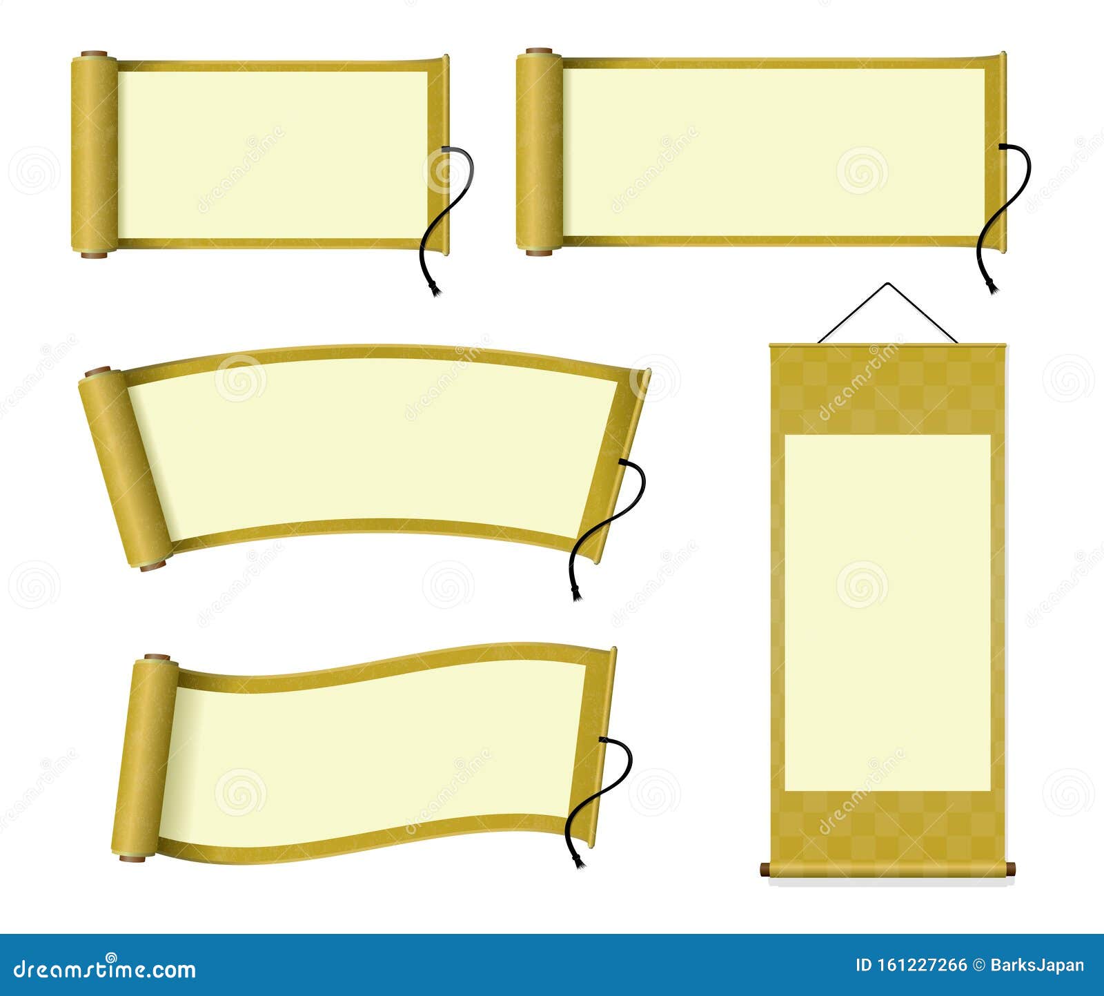 Japanese Scroll With Demon Oni Vector Illustration | CartoonDealer.com ...