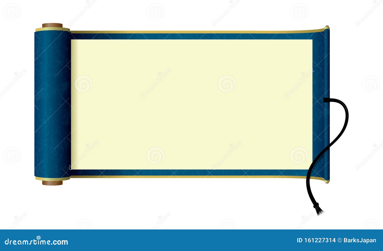 Japanese Scroll Paper Illustration / Blue Stock Vector - Illustration ...