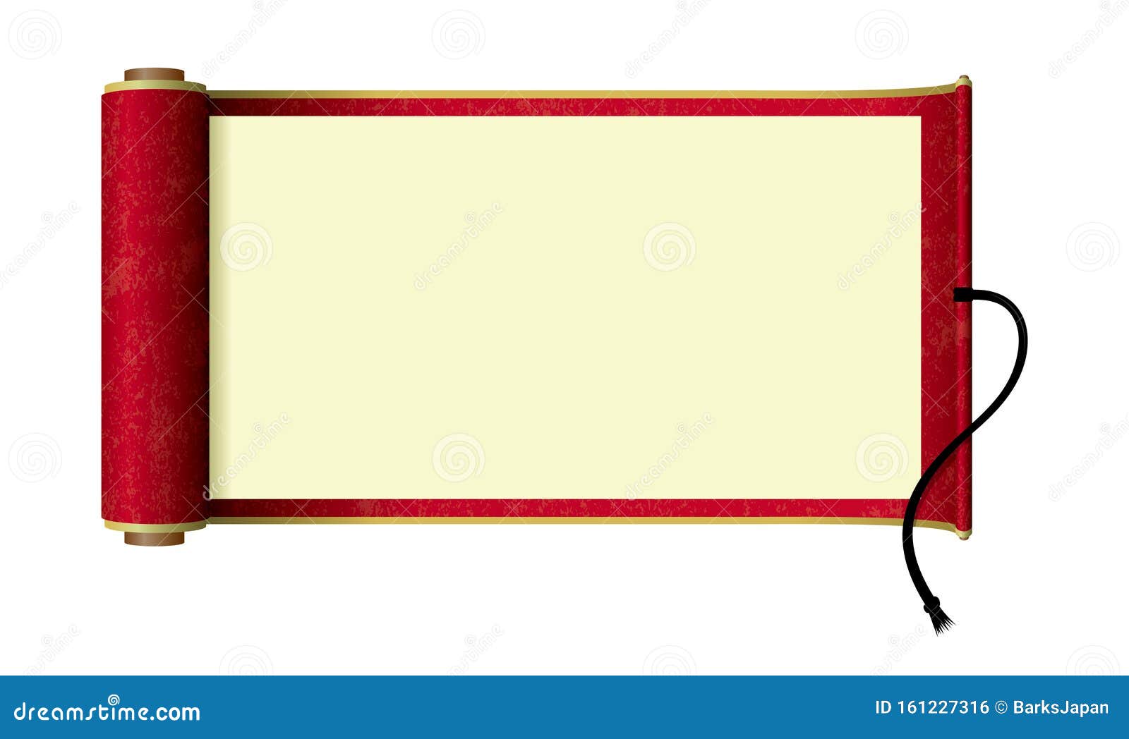 Japanese Scroll Paper / Hanging Scroll Illustration Set / Green Cartoon ...