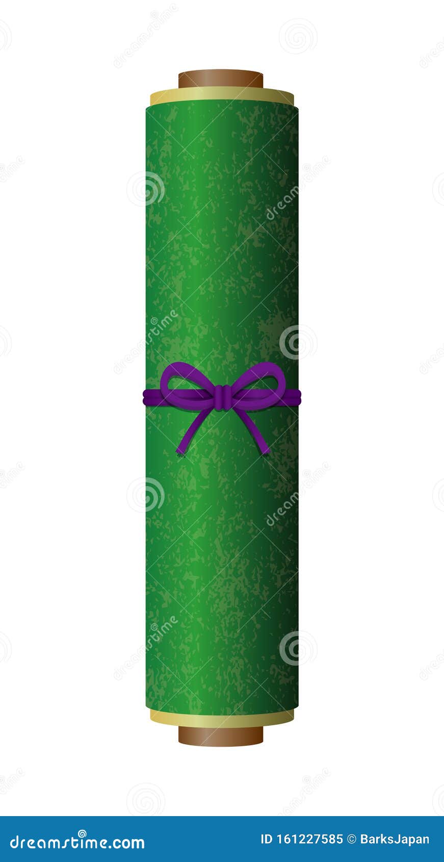 Closed Japanese Scroll Paper Illustration / Green Stock Vector ...