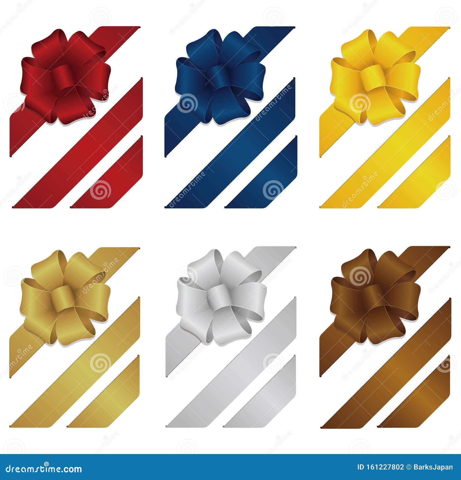 Flower Loop Hair Bow , Corner Ribbon Set Stock Vector - Illustration of ...