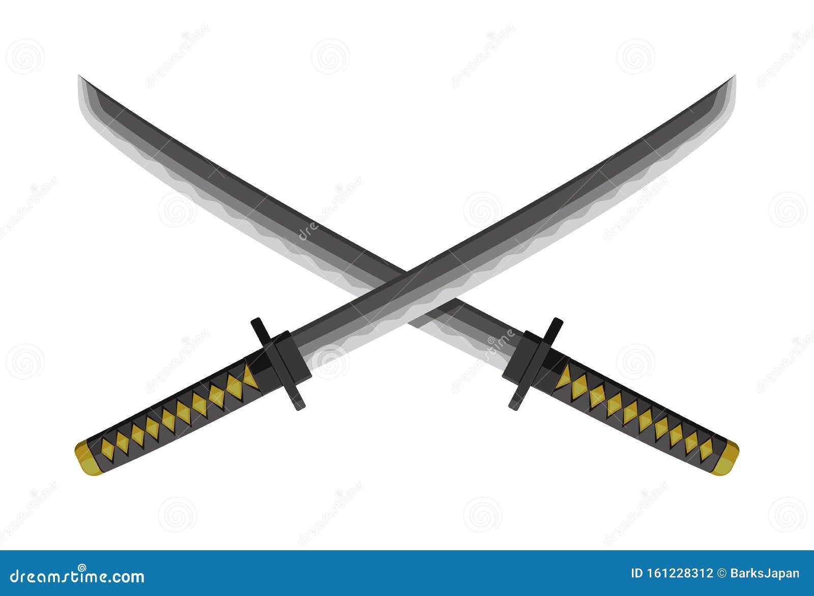Japanese Swords Icon Cartoon Vector Illustration On White Background ...