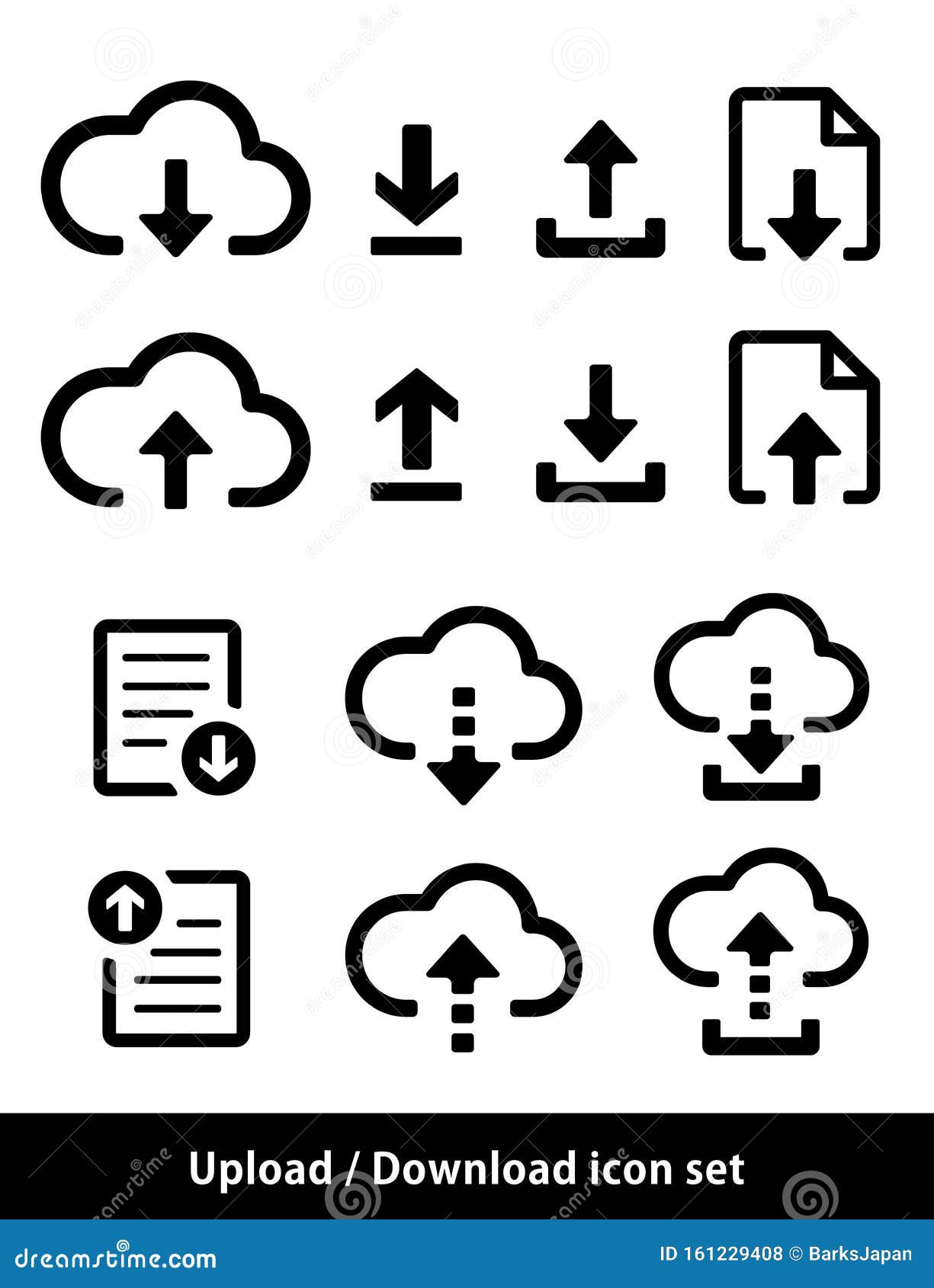 Upload / Download icon set stock vector. Illustration of downloading ...