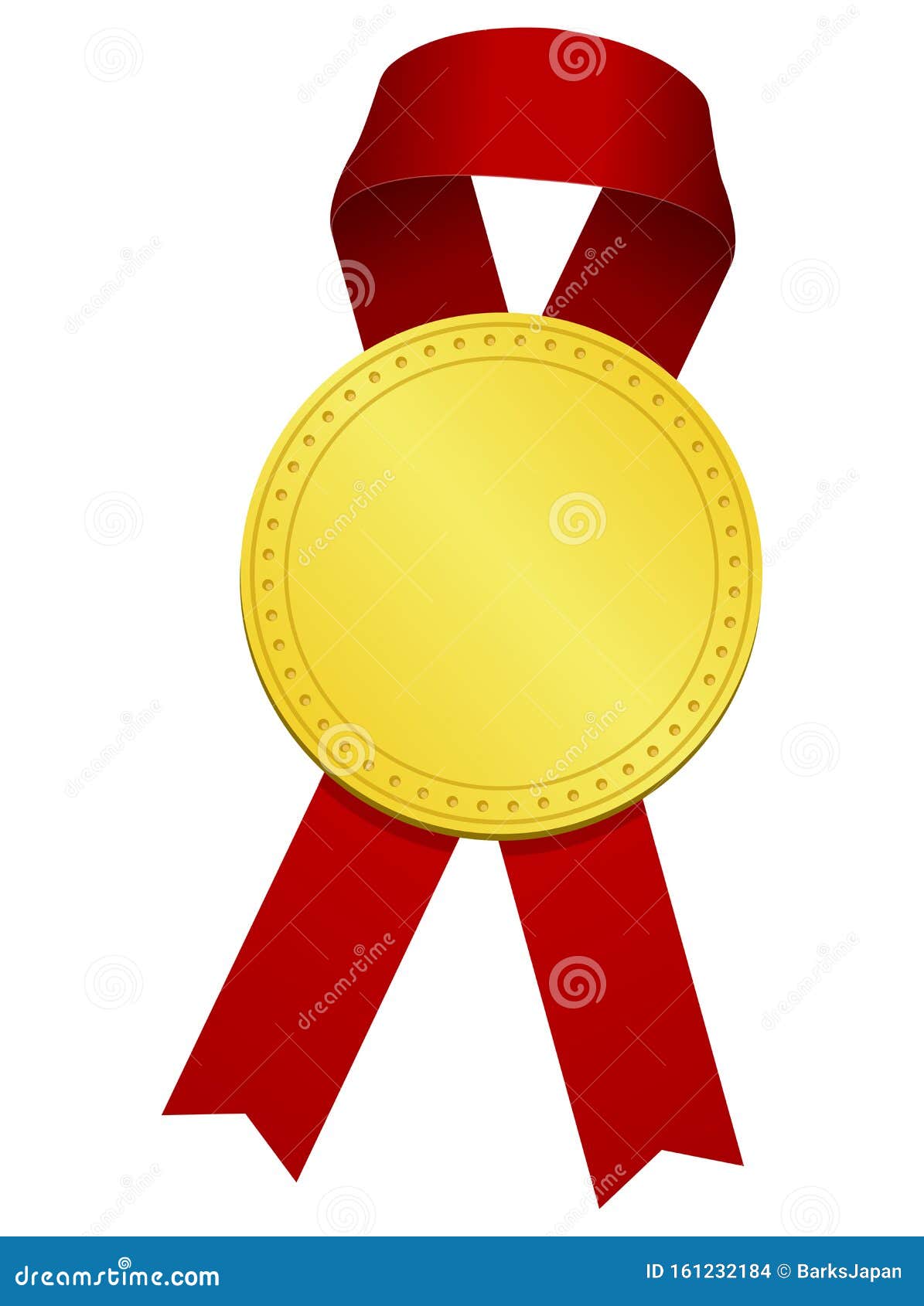Ribbon and Gold Medal Template Illustration / Red Stock Vector ...