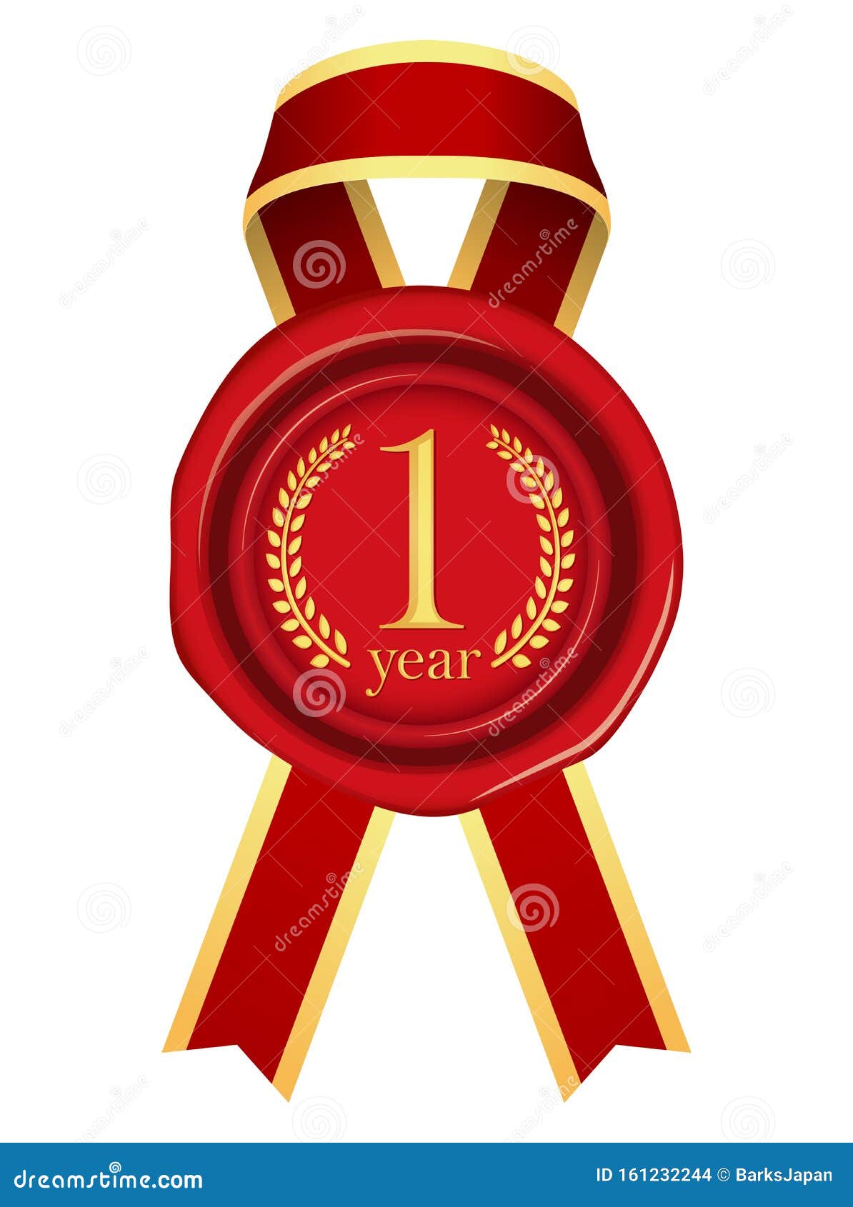 Sealing Wax , Stamp and Ribbon Illustration / 1 Year Anniversary Stock ...
