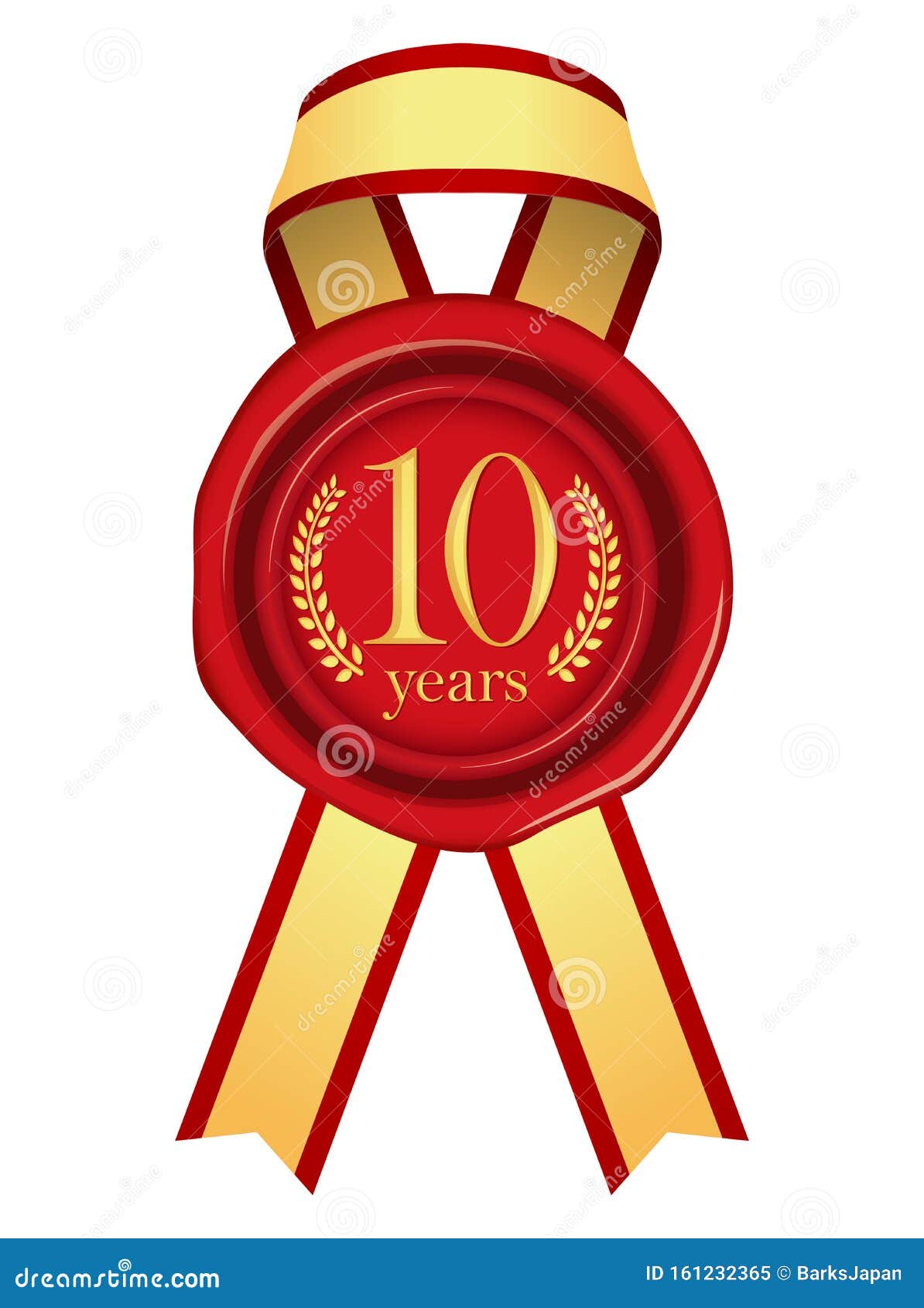 Sealing Wax , Stamp and Ribbon Illustration / 10 Years Anniversary ...