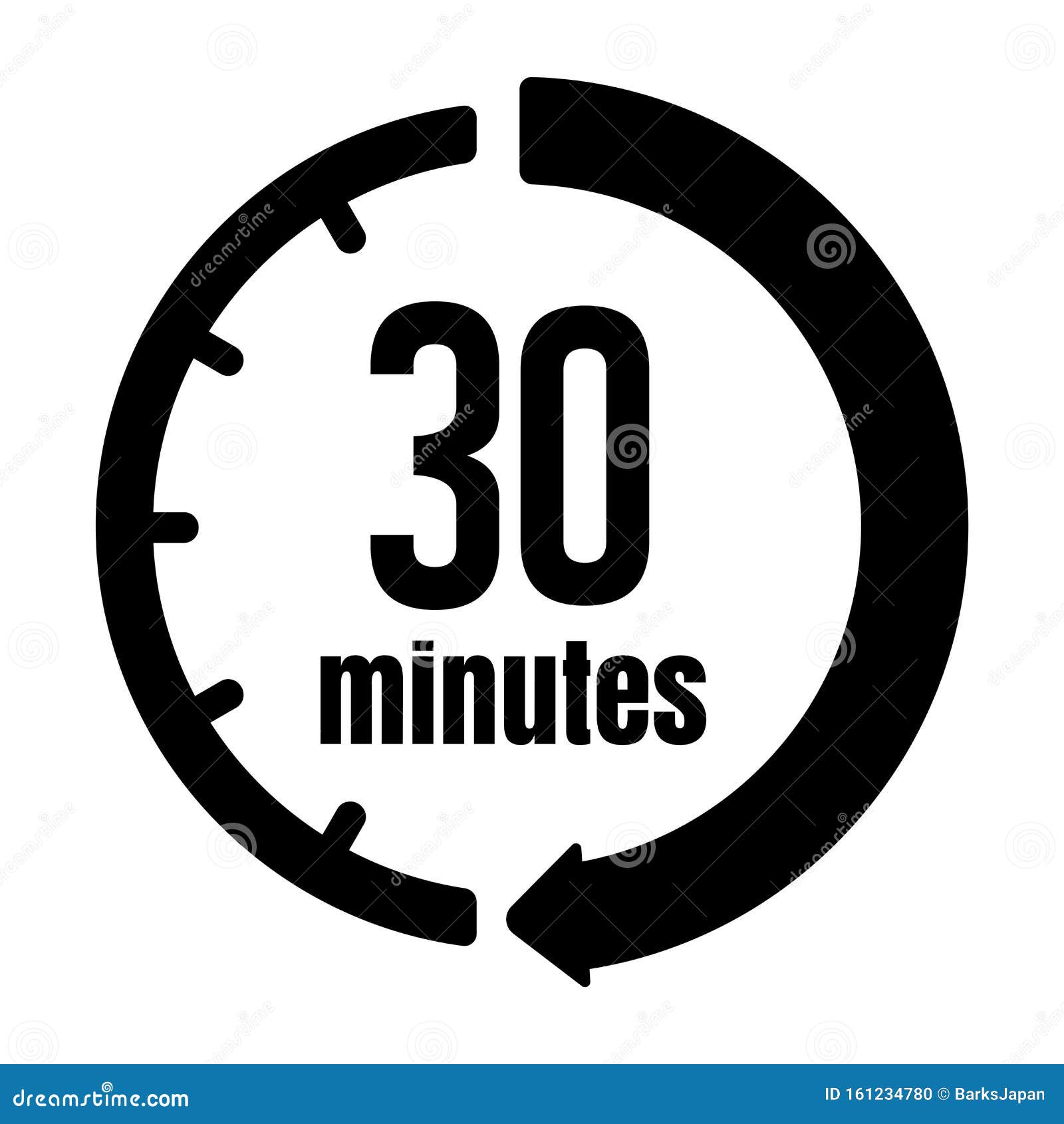 Clock , Timer ,time Passage Icon / 30 Minutes Vector Illustration ... Clock , Timer ,time Passage Icon / 30 Minutes Vector Illustration ...