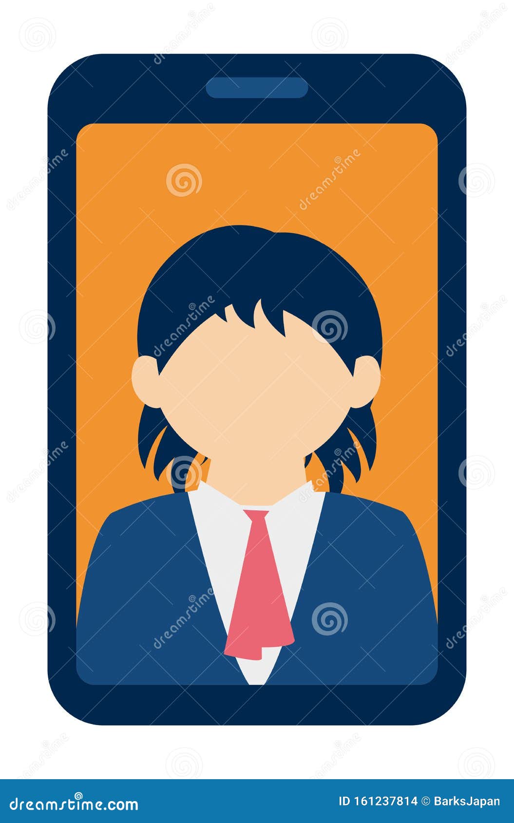 Smartphone Video Call Vector Illustration Stock Vector - Illustration ...