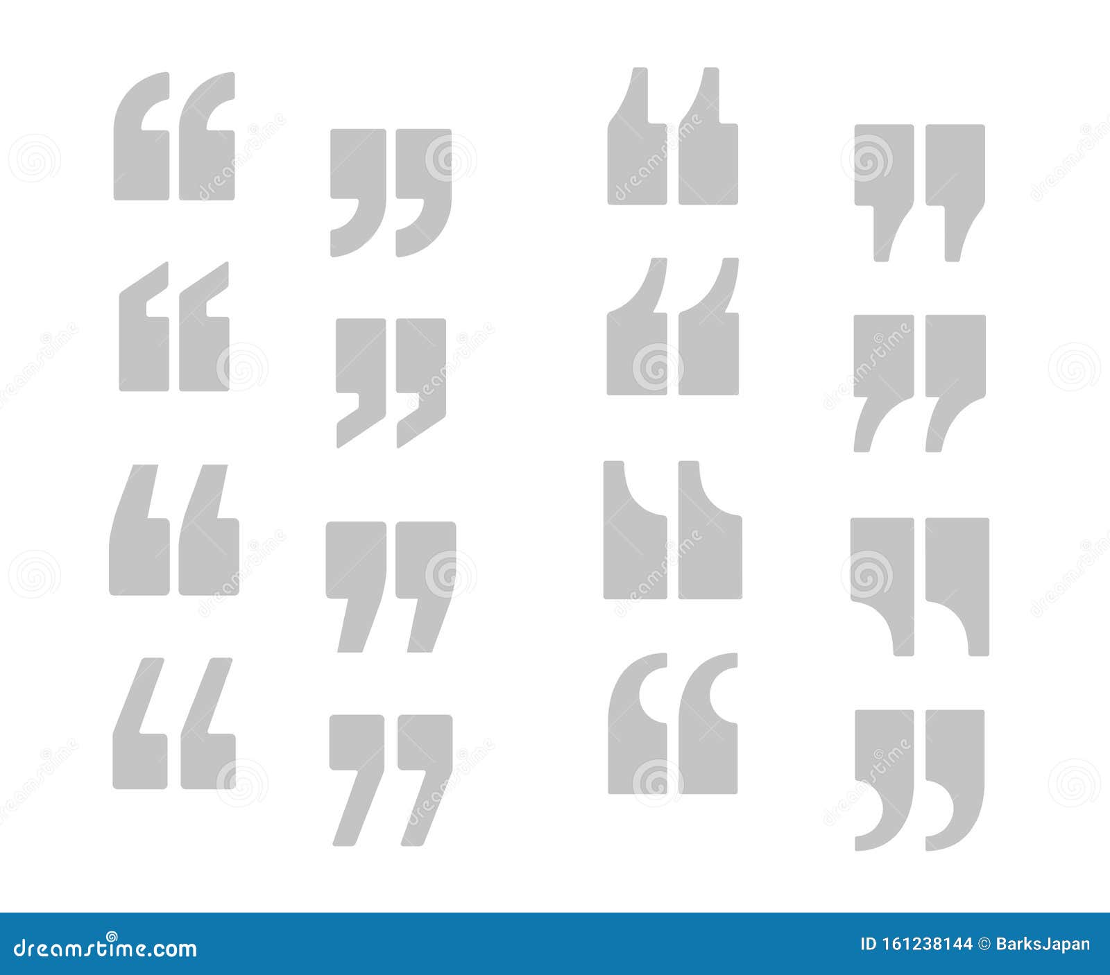 Double Quotation Mark Icon Set Stock Vector - Illustration of ...