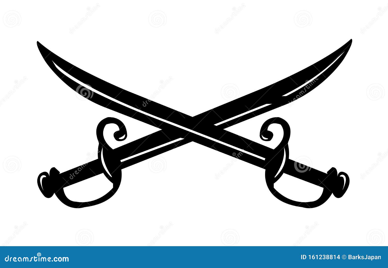 Crossed Saber Emblem Illustration Stock Vector - Illustration of steel ...