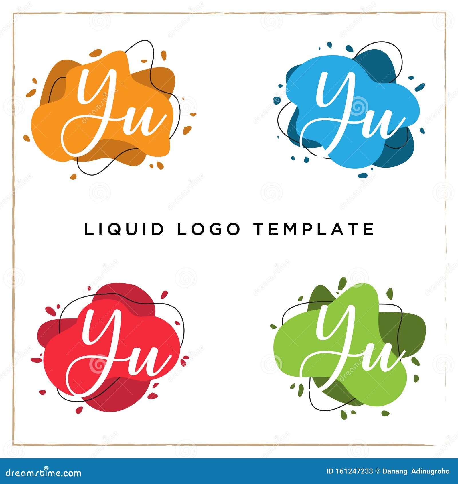 Yu Initial Letter Logo Inspiration, Y Logo Vector with Liquid Colors ...