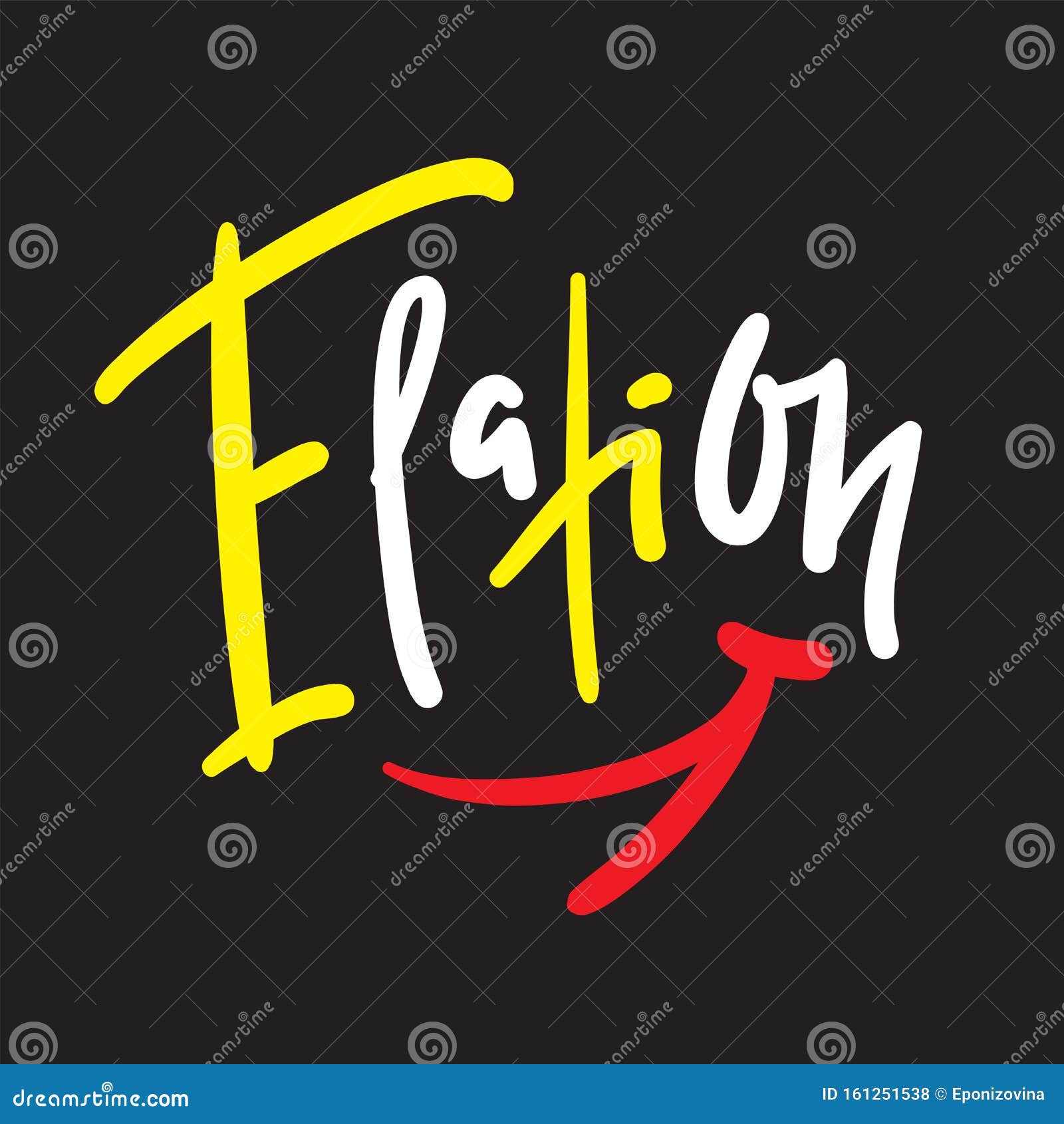 Elation - Inspire Motivational Quote. Hand Drawn Lettering Stock Photo ...