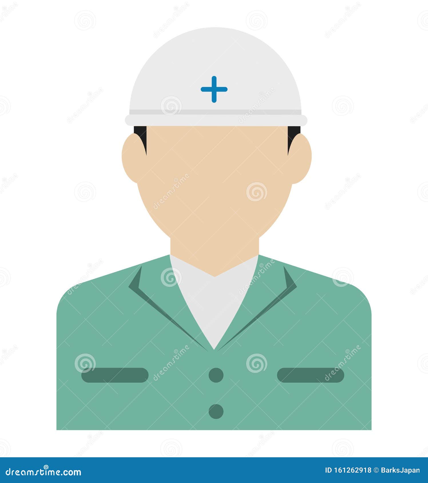 Young Male Worker Avatar Flat Illustration /upper Body Stock Vector ...
