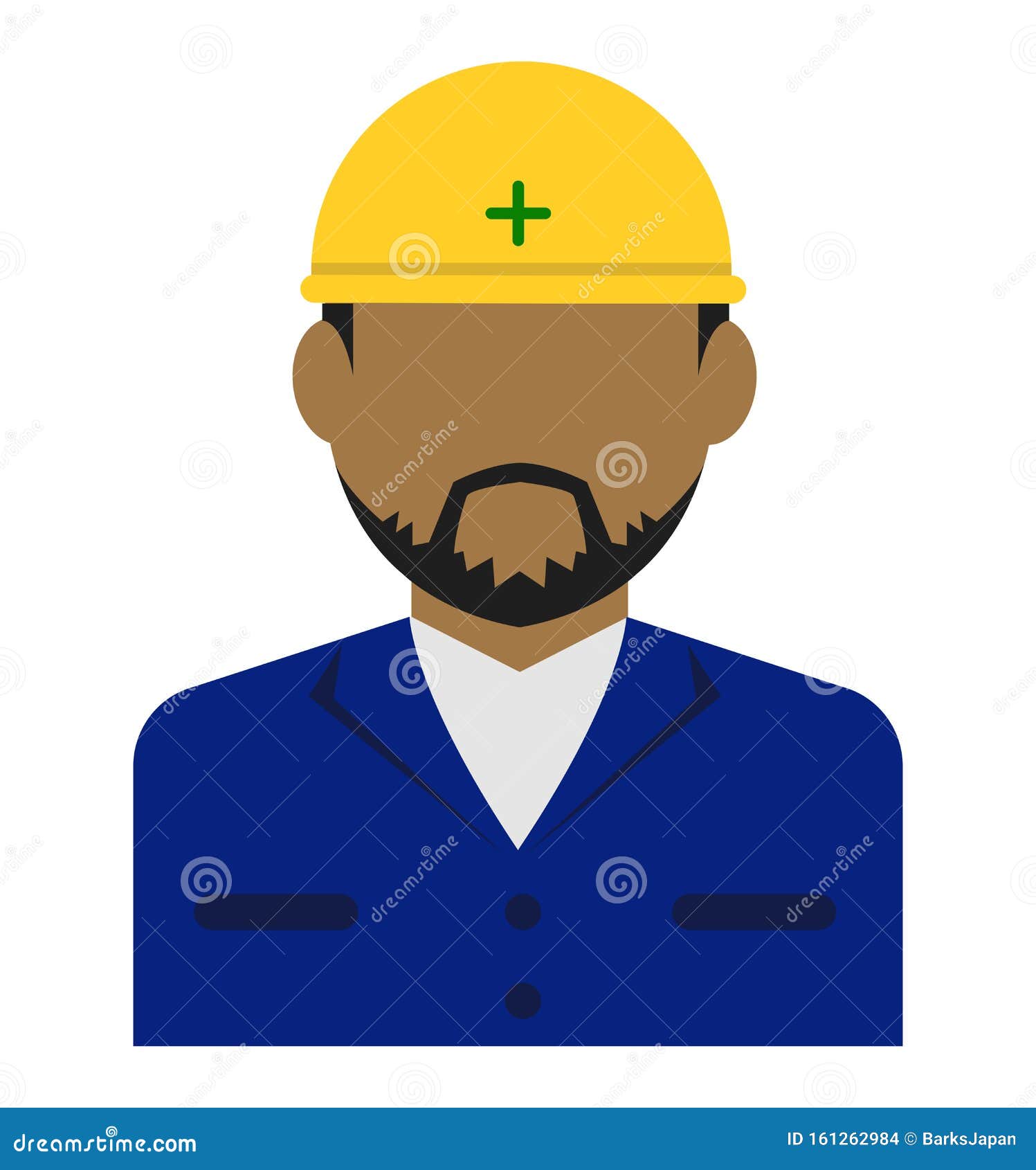 Young Male Worker Avatar Flat Illustration /upper Body Stock Vector ...