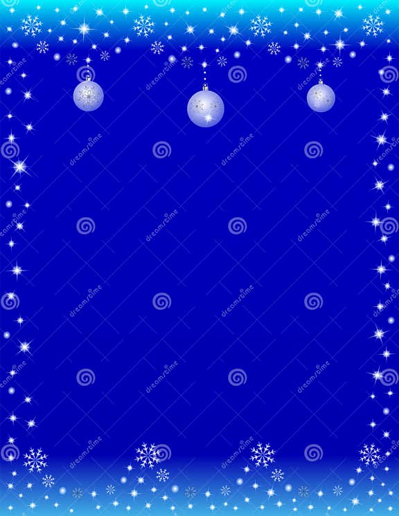 Blue Winter Holiday Background with Christmas Ornaments . Stock Vector ...
