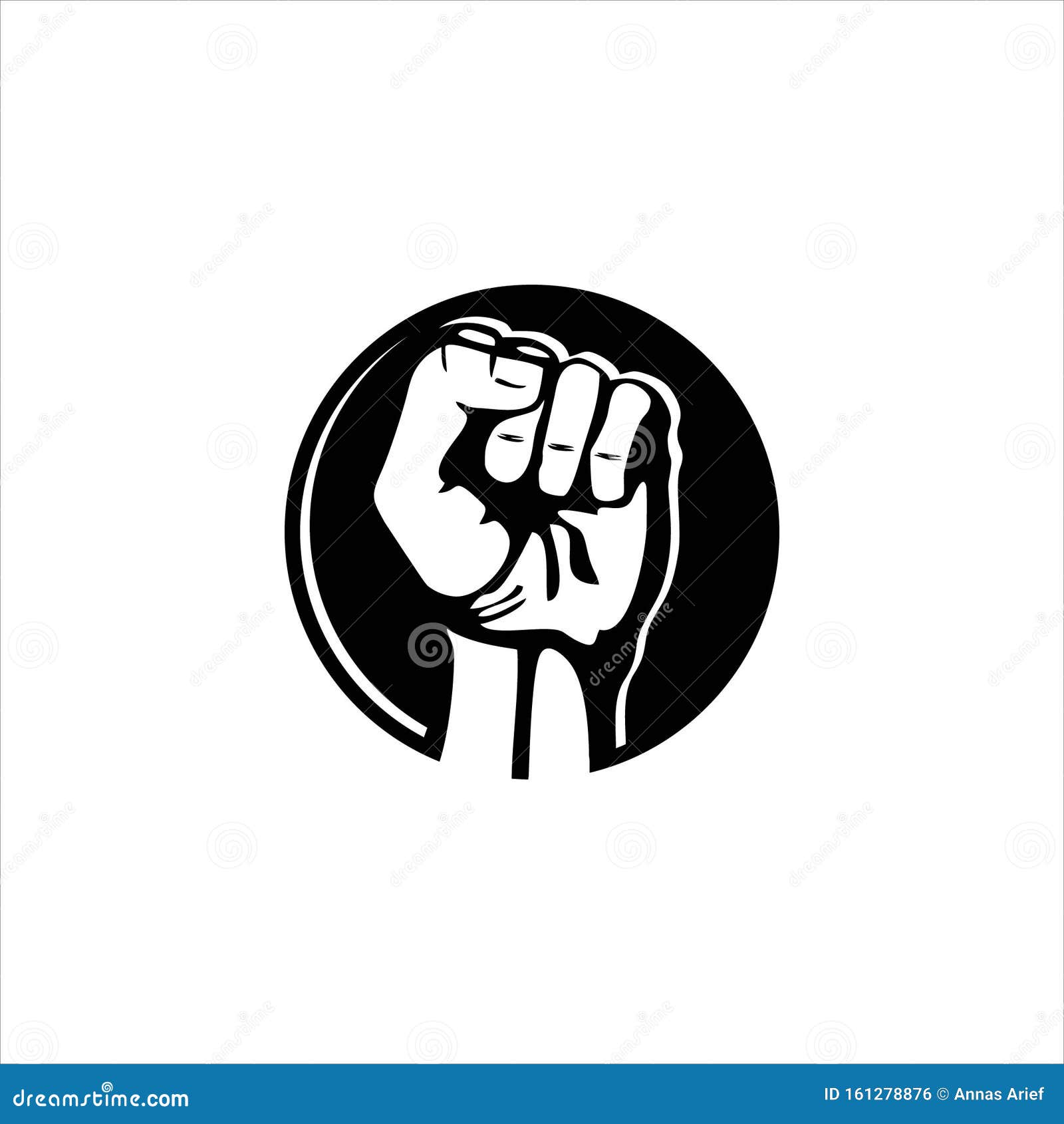 Revolution Hand in Circle Frame for Icon Logo Design Idea Stock Vector ...