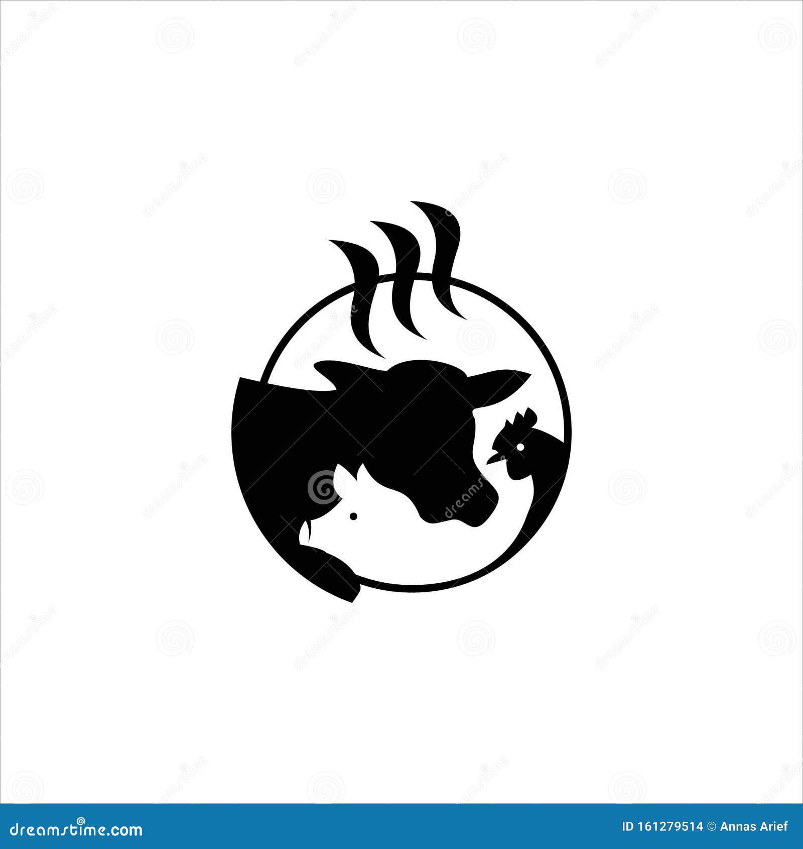 Illustration for Meat Processing Logo Design Template Stock Vector ...