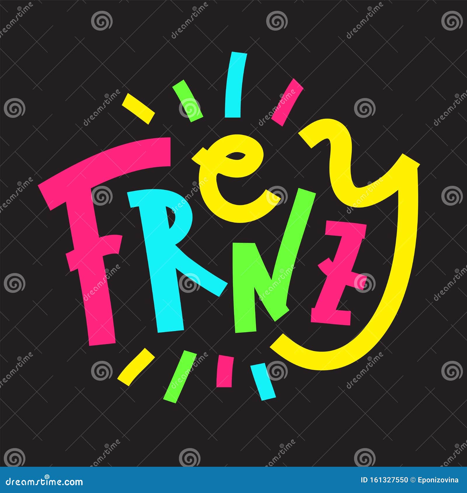 Frenzy - Inspire Motivational Quote. Hand Drawn Lettering Stock ...