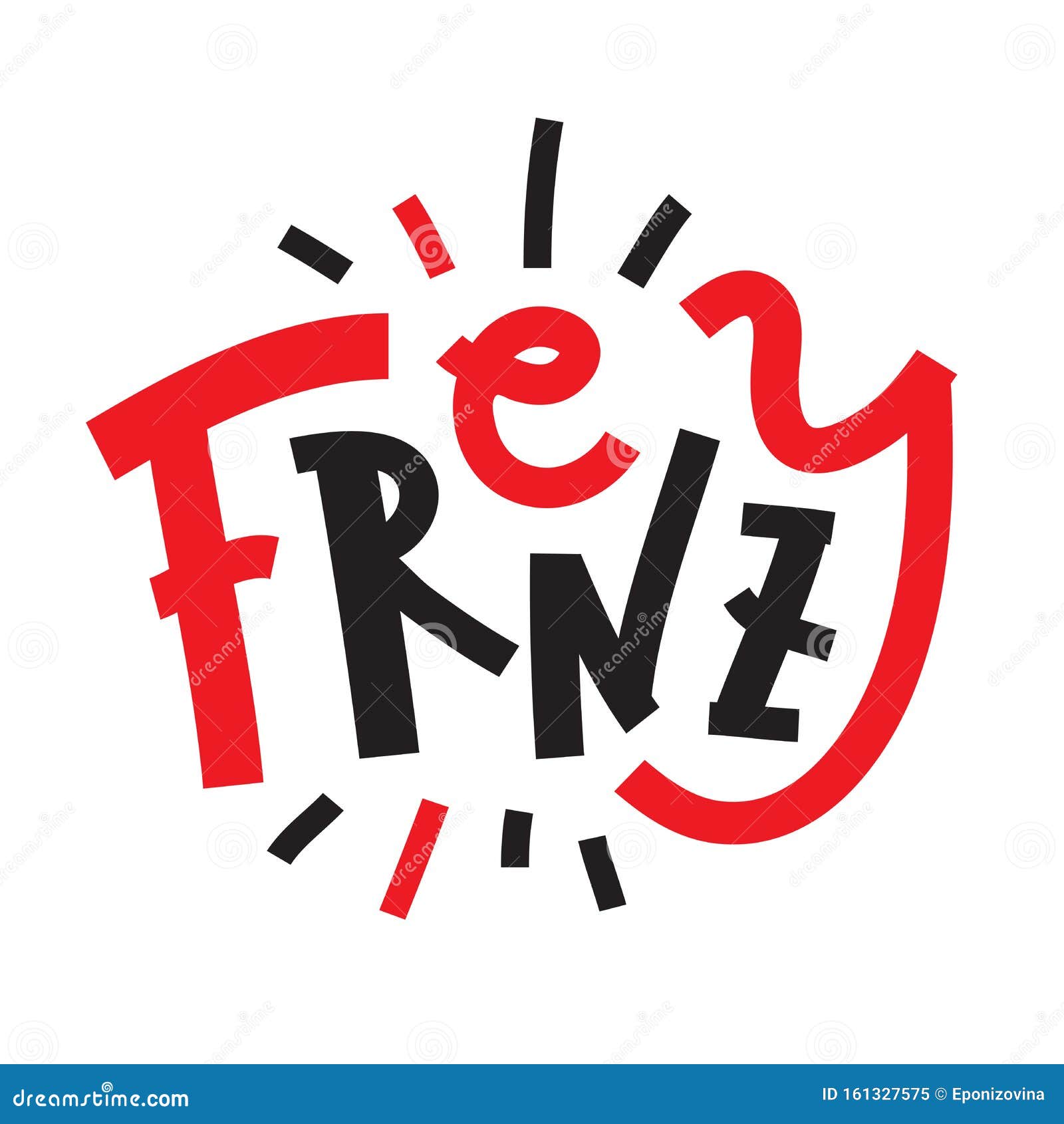 Frenzy - Inspire Motivational Quote. Hand Drawn Lettering Stock ...