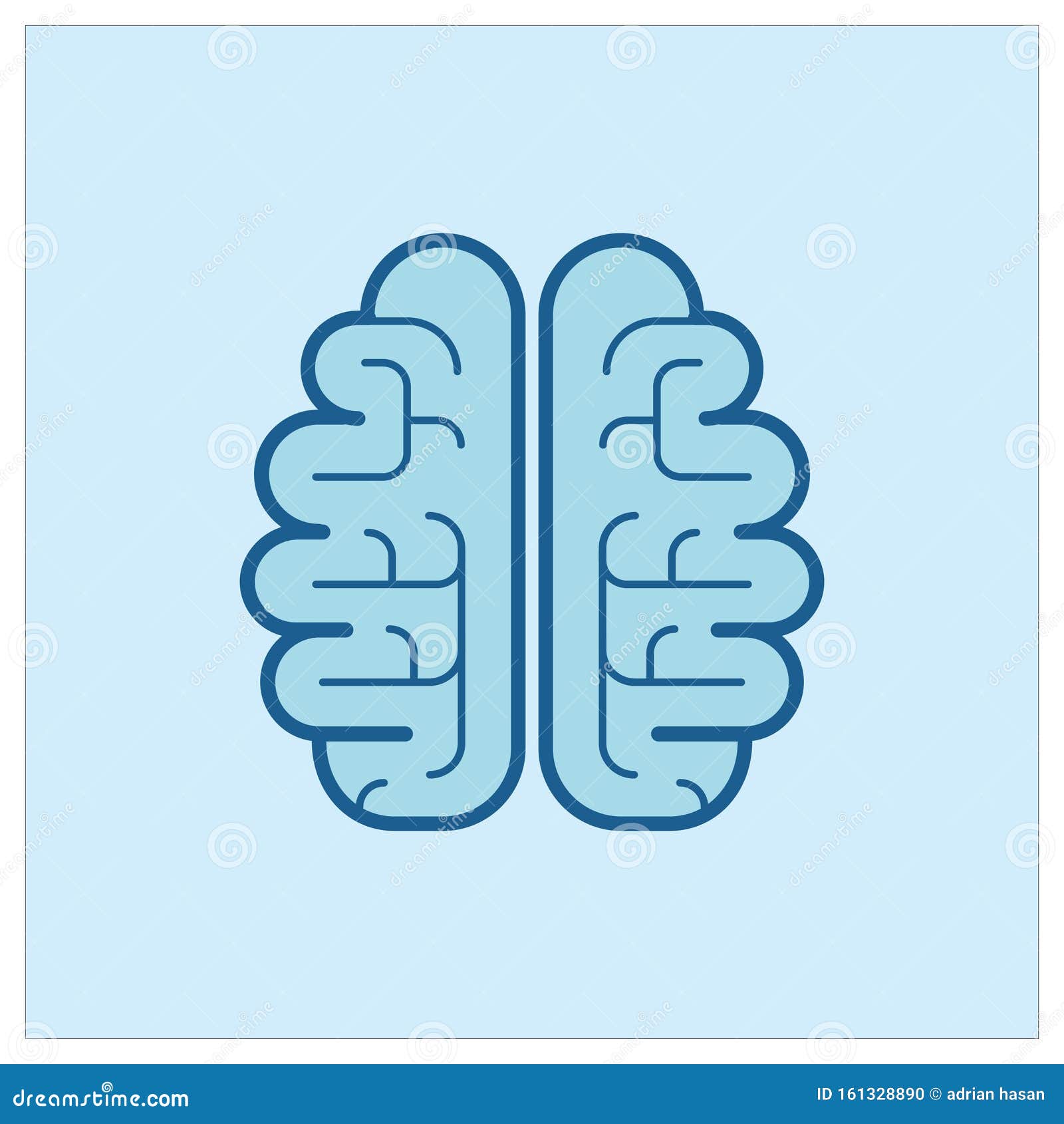 Brain Simple Blue Health Icon Vector Ilustration Stock Vector ...
