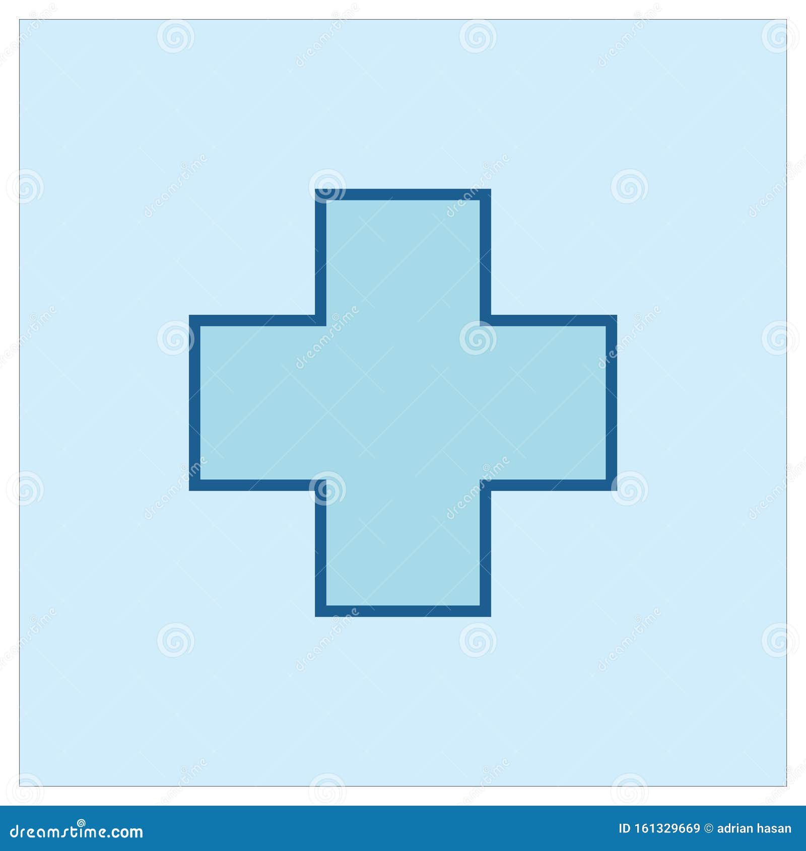 Cross Simple Blue Health Icon Vector Ilustration Stock Vector ...