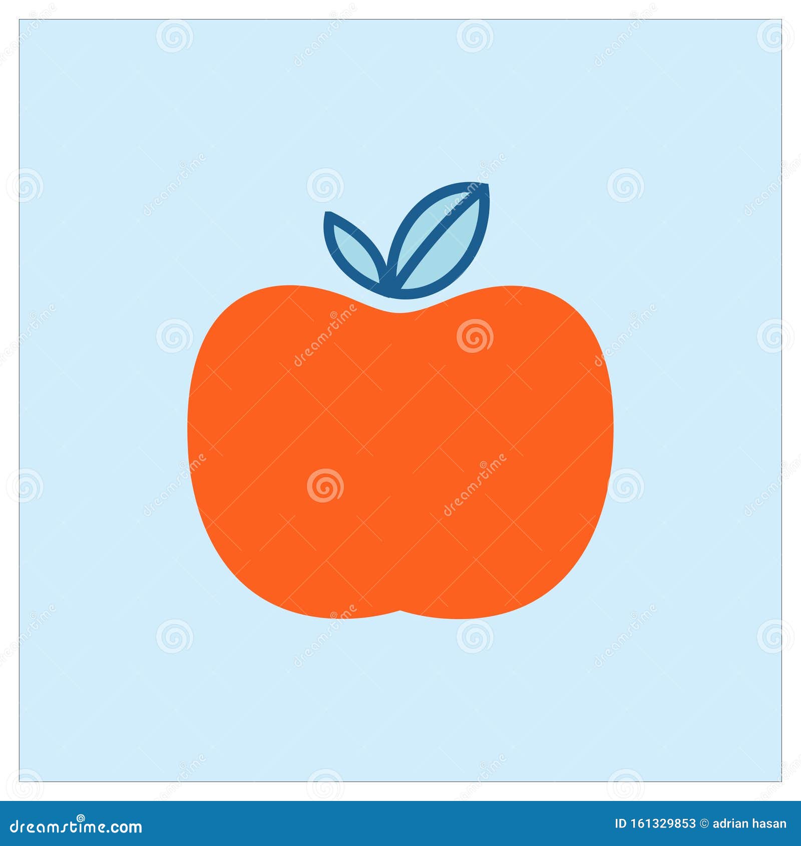 Orange Simple Blue Health Icon Vector Ilustration Stock Vector ...