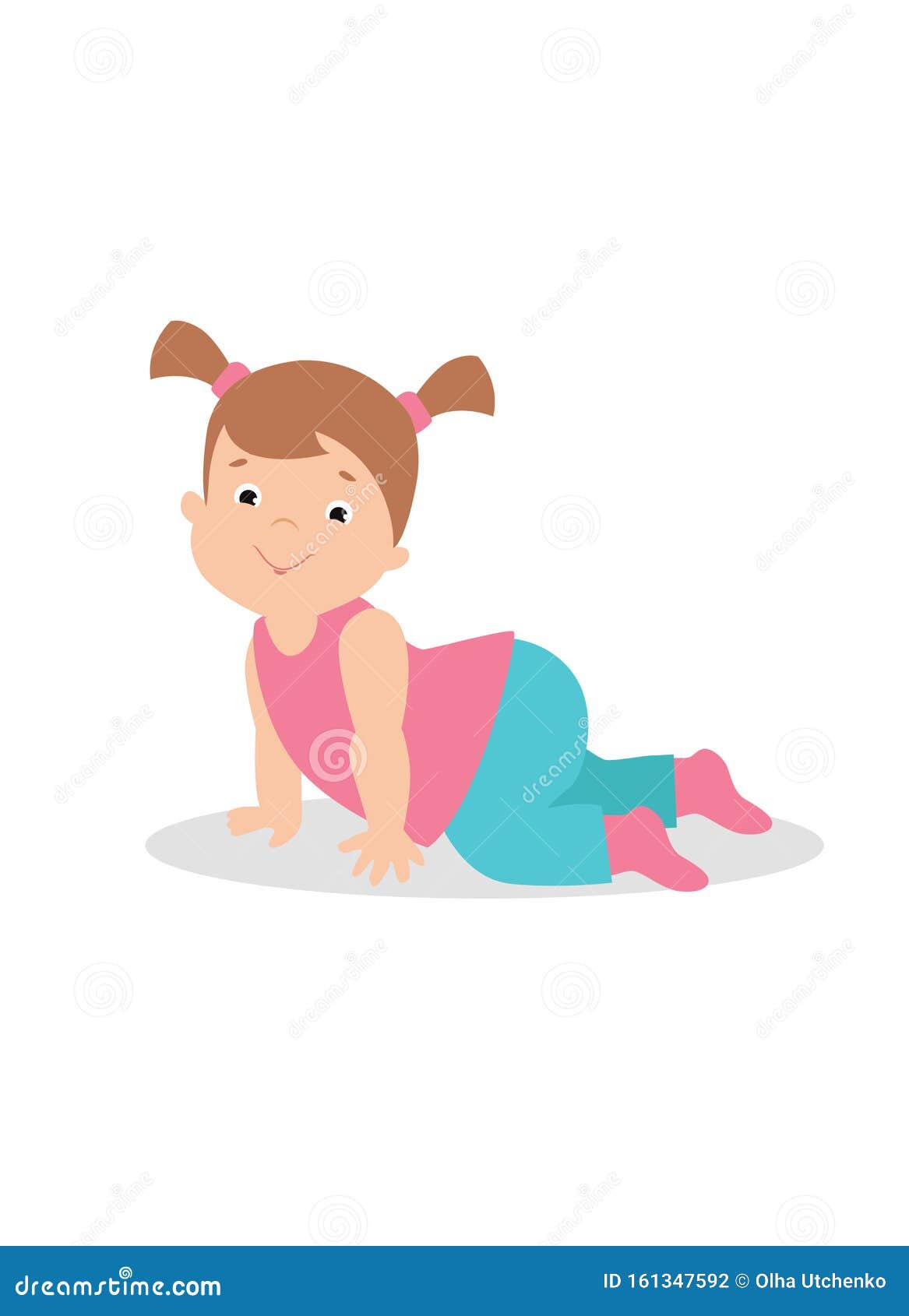 Crawling Baby Continuous One Single Line Hand Draw Isolated On White ...