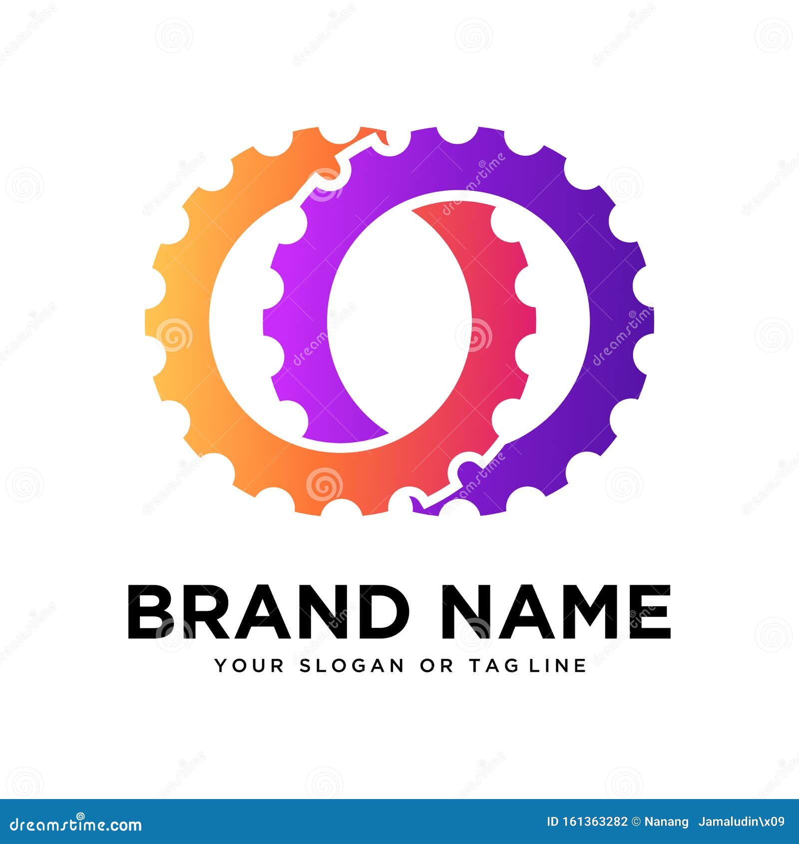 Gear logo full color stock vector. Illustration of icon - 161363282